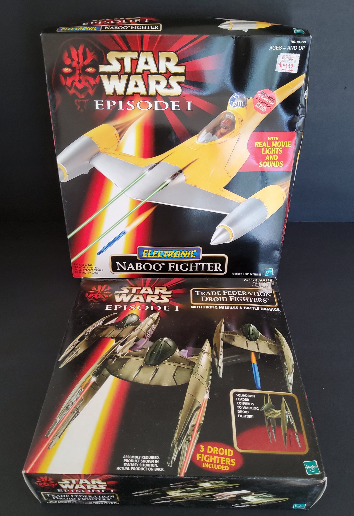 Lot Of Two (2) Star Wars Episode 1 Toys, Trade Federation Droid Fighter ...