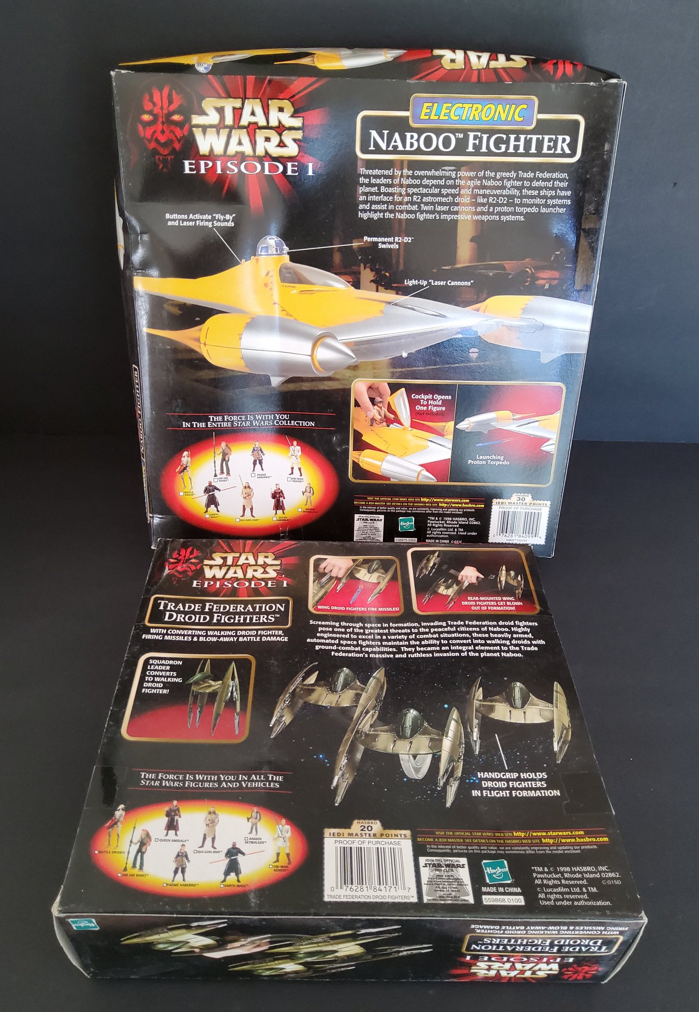 Lot Of Two (2) Star Wars Episode 1 Toys, Trade Federation Droid Fighter ...