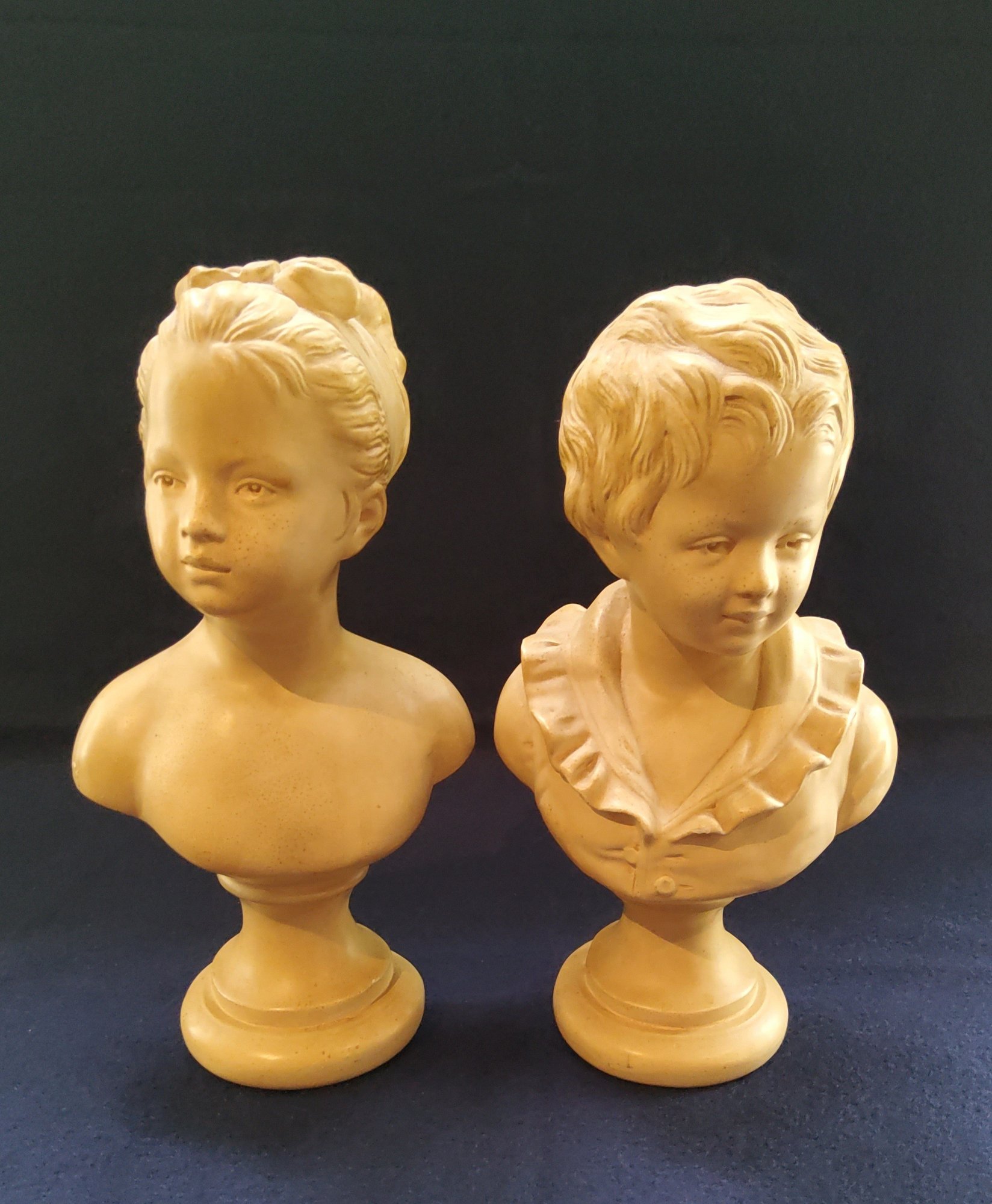 (SY1) Pair Vintage 1940s ABCO Alexander Backer Co. Chalkware Boy & Girl ...
