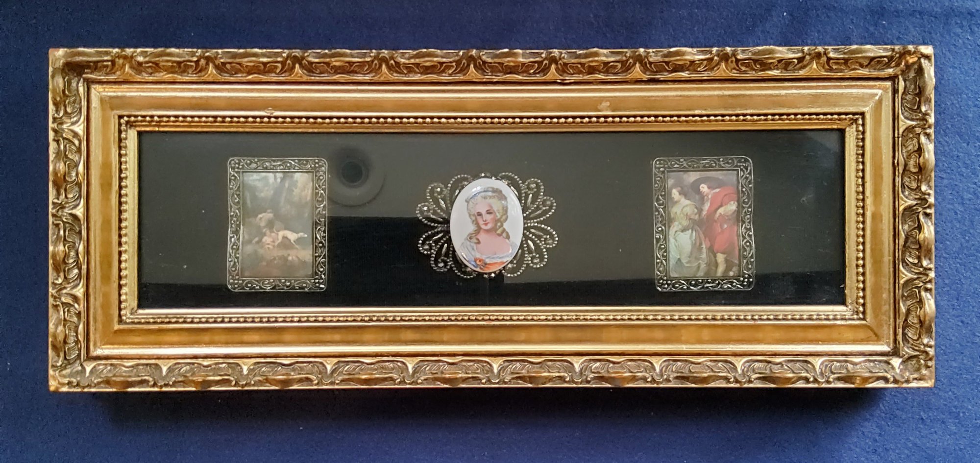 (SY15) Hand Painted Porcelain Medallions In Shadow Box #4934 ...