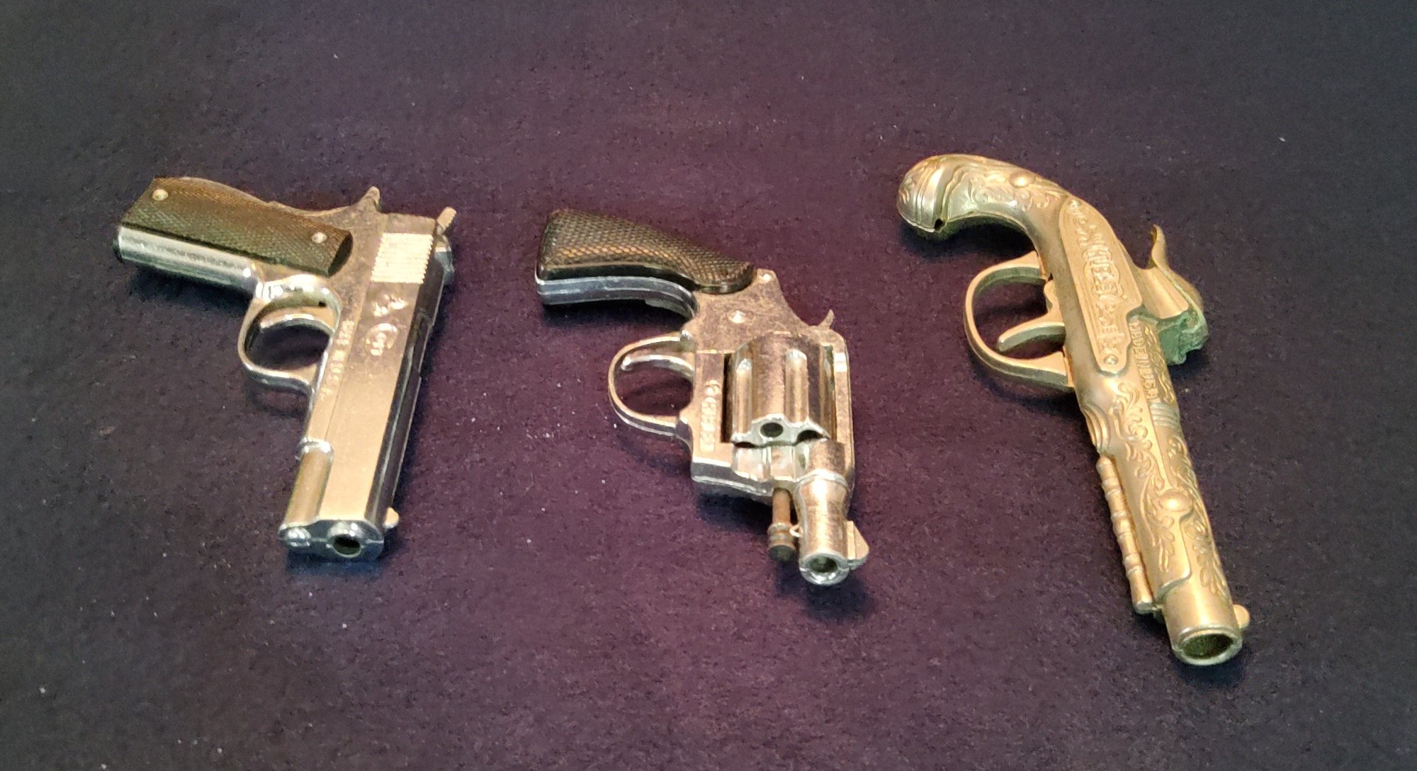 (B36) Lot Of 3 Vintage 50s Cap Guns #1 Hubley Colt 1911, #2 Hubley Colt ...