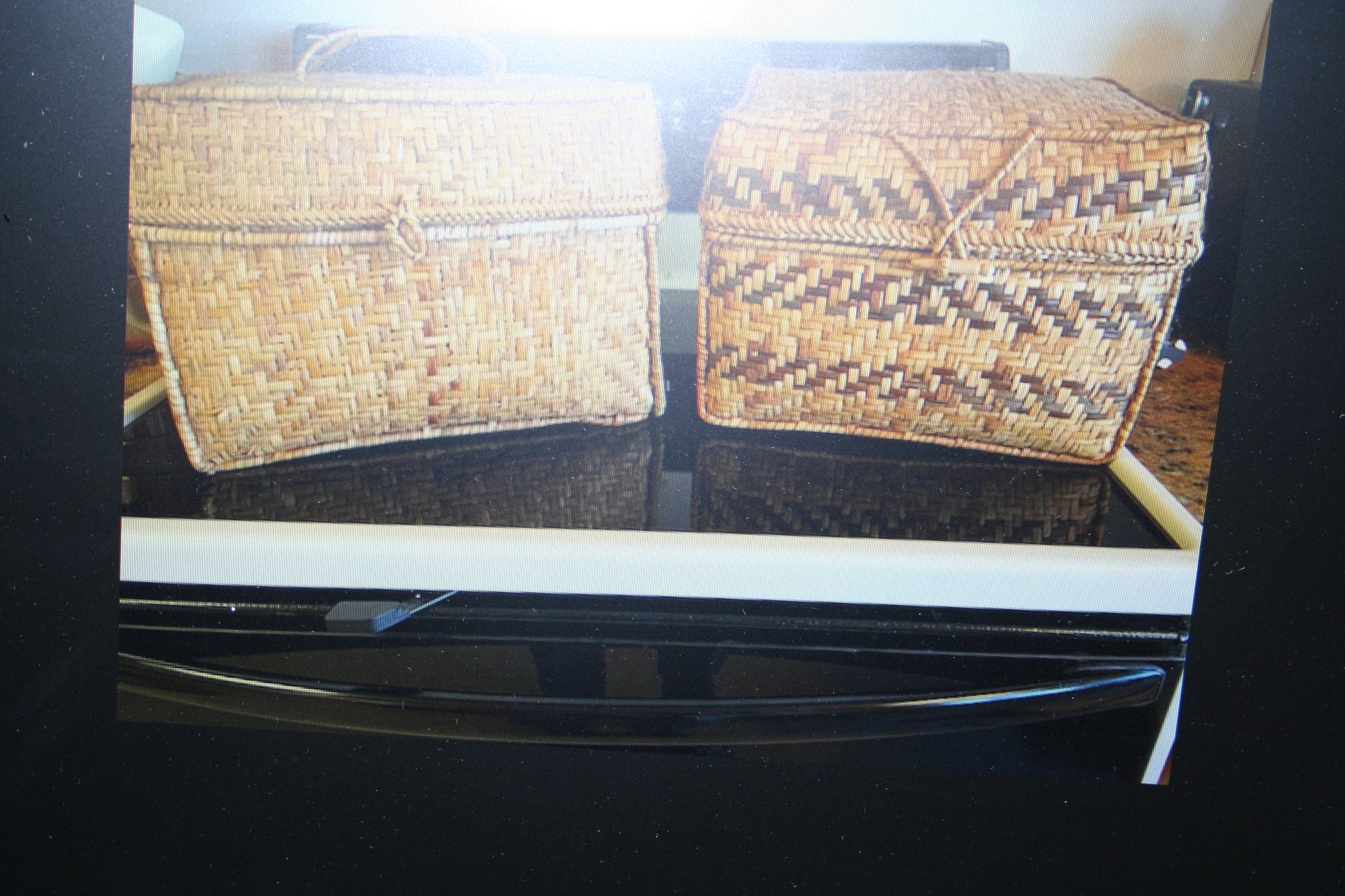Pair Of Decorative Covered Storage Baskets #2056 | Auctionninja.com