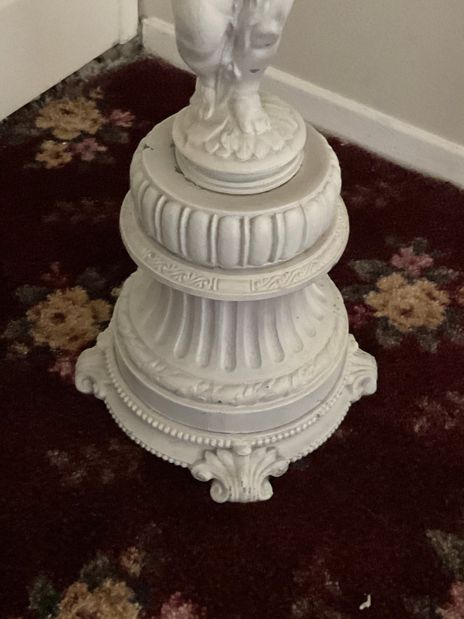 Vintage Cast Iron Cherub Table With Marble Top #2836 | Auctionninja.com