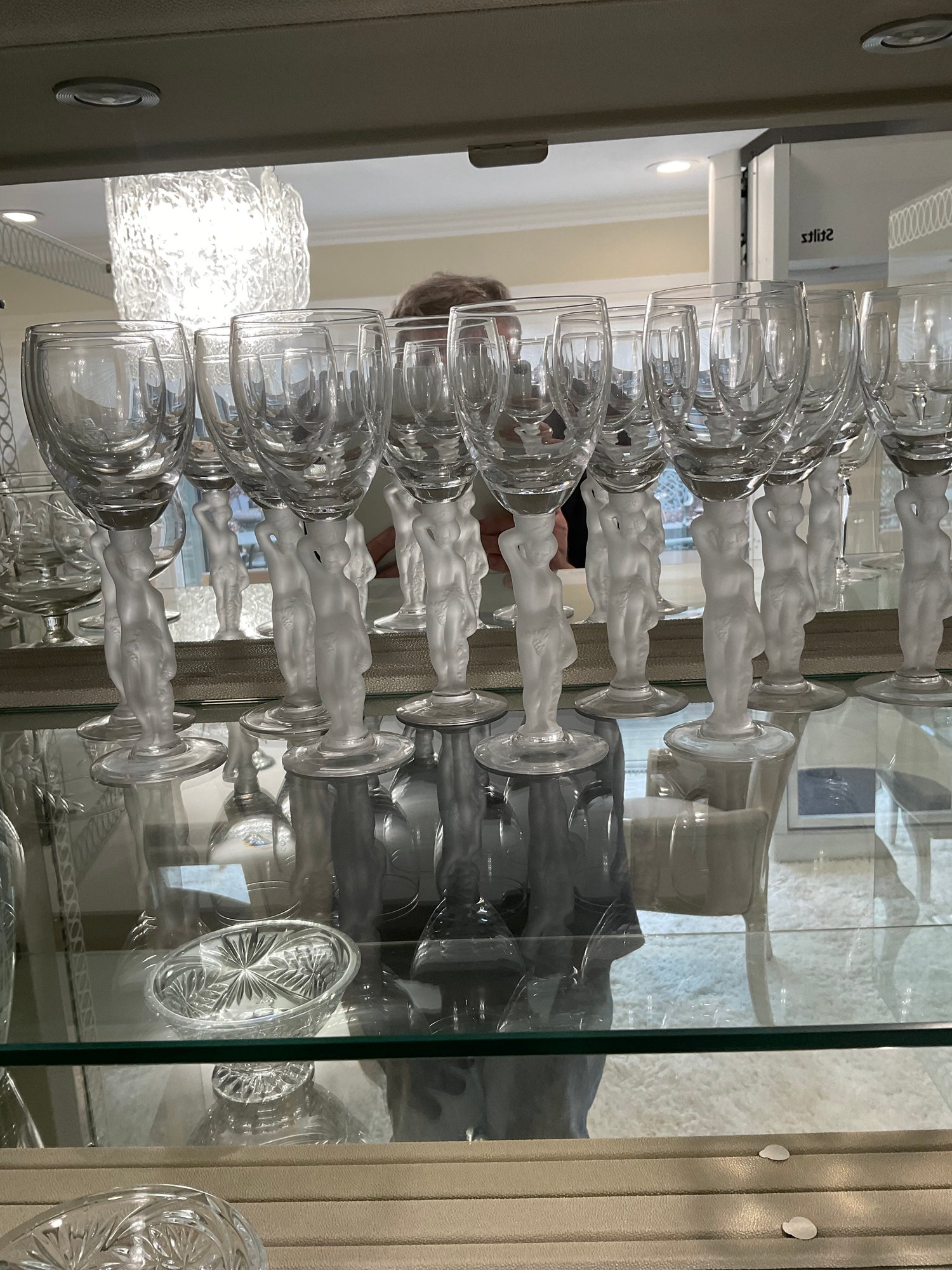 Set Of Five (5) Bayel Bacchante Crystal Nude French Claret Stem Wine ...