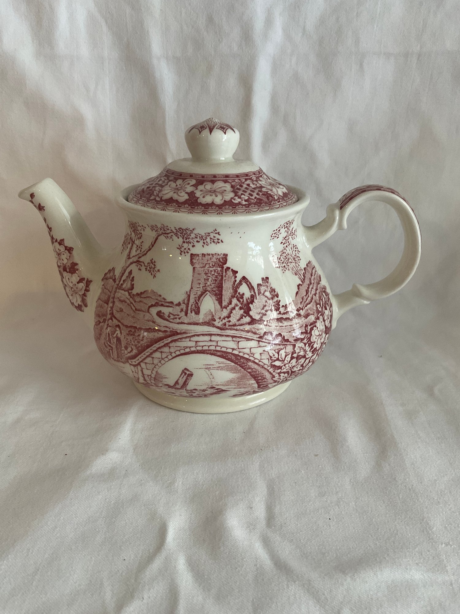Lot Of Tow (2) Pieces Of Furnivals Vista Pink Transferware Covered ...