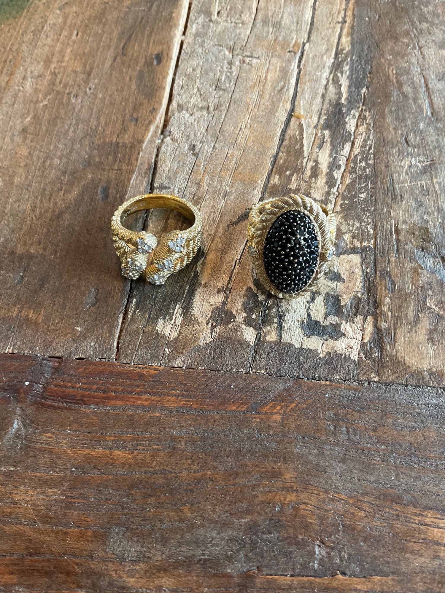 Two (2) Judith Ripka Sterling Silver Jeweled Rings #4536 | Auctionninja.com