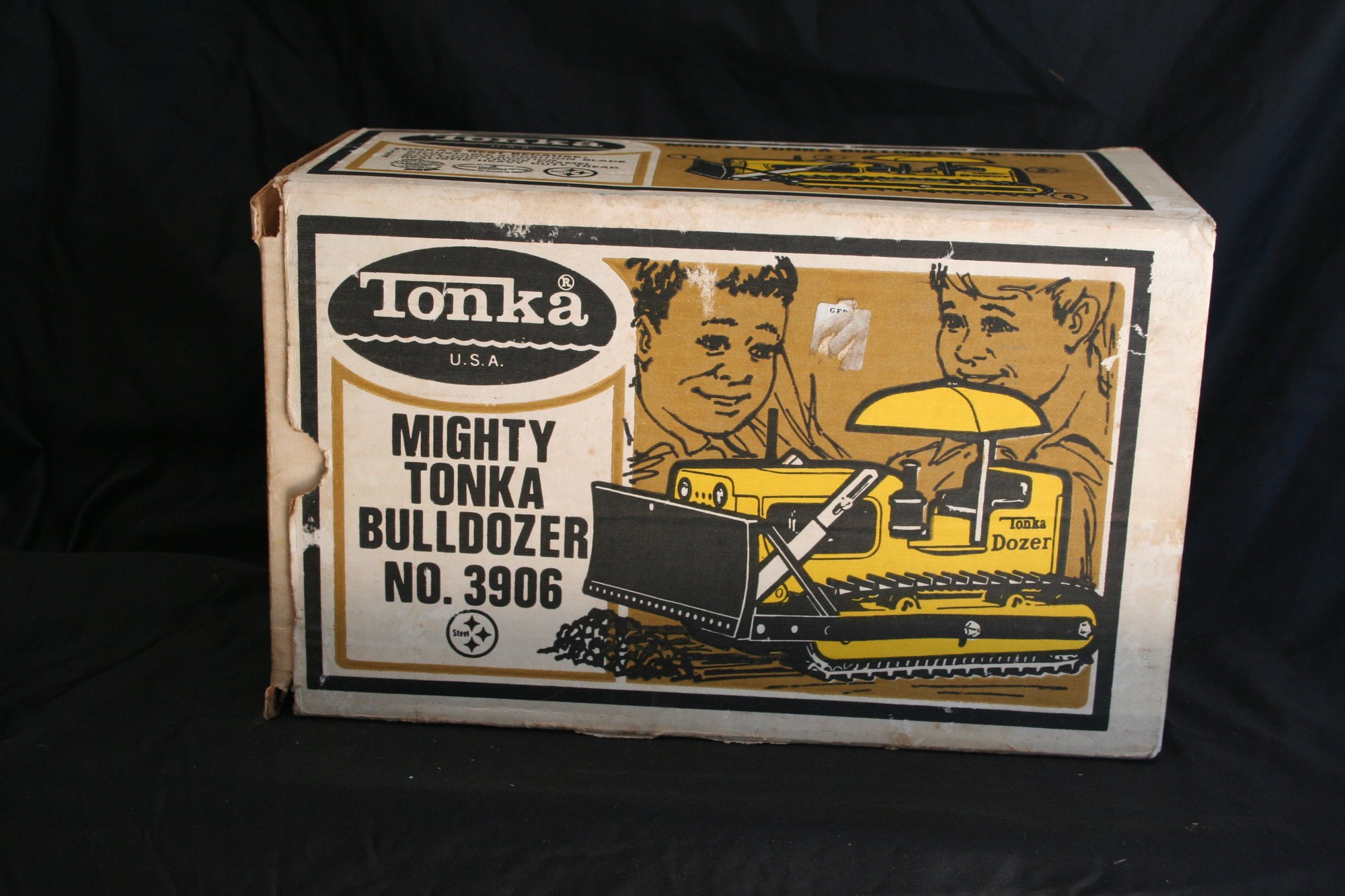 Vintage Tonka Mighty Tonka Pressed Steel Bulldozer #3906 With Box #1642 ...