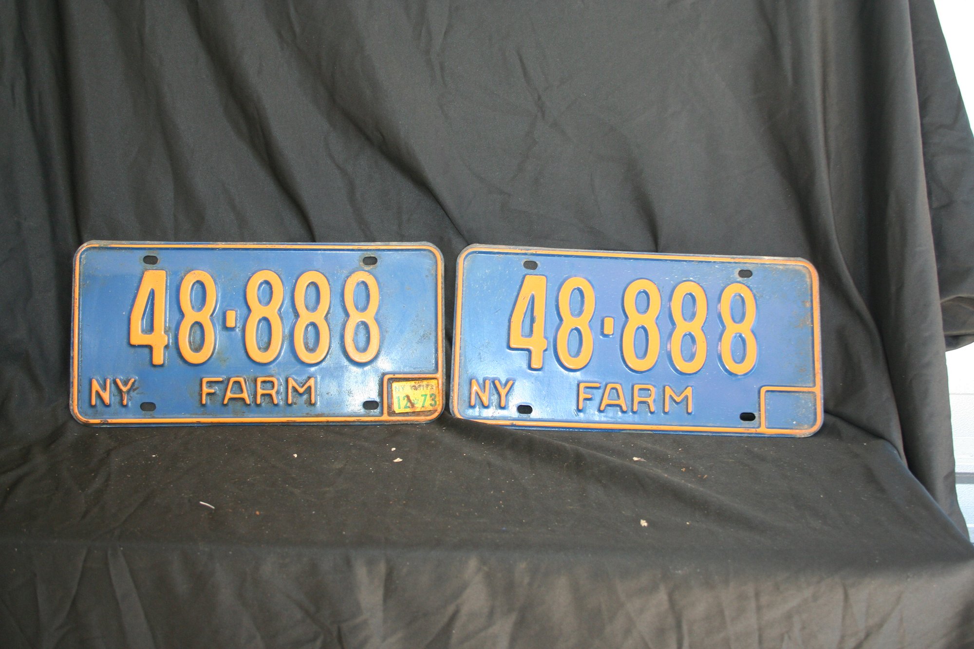 Vintage Set (2) Unused 1970's New York State Farm License Plates #1743 ...