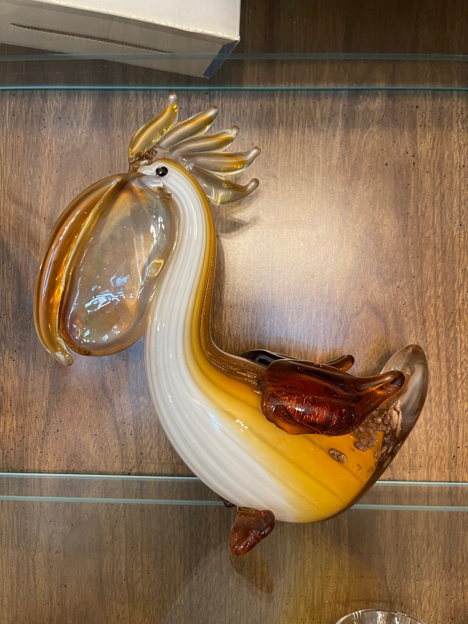 Blown Glass Pelican Statue By Gea Art Glass #17664 | Auctionninja.com