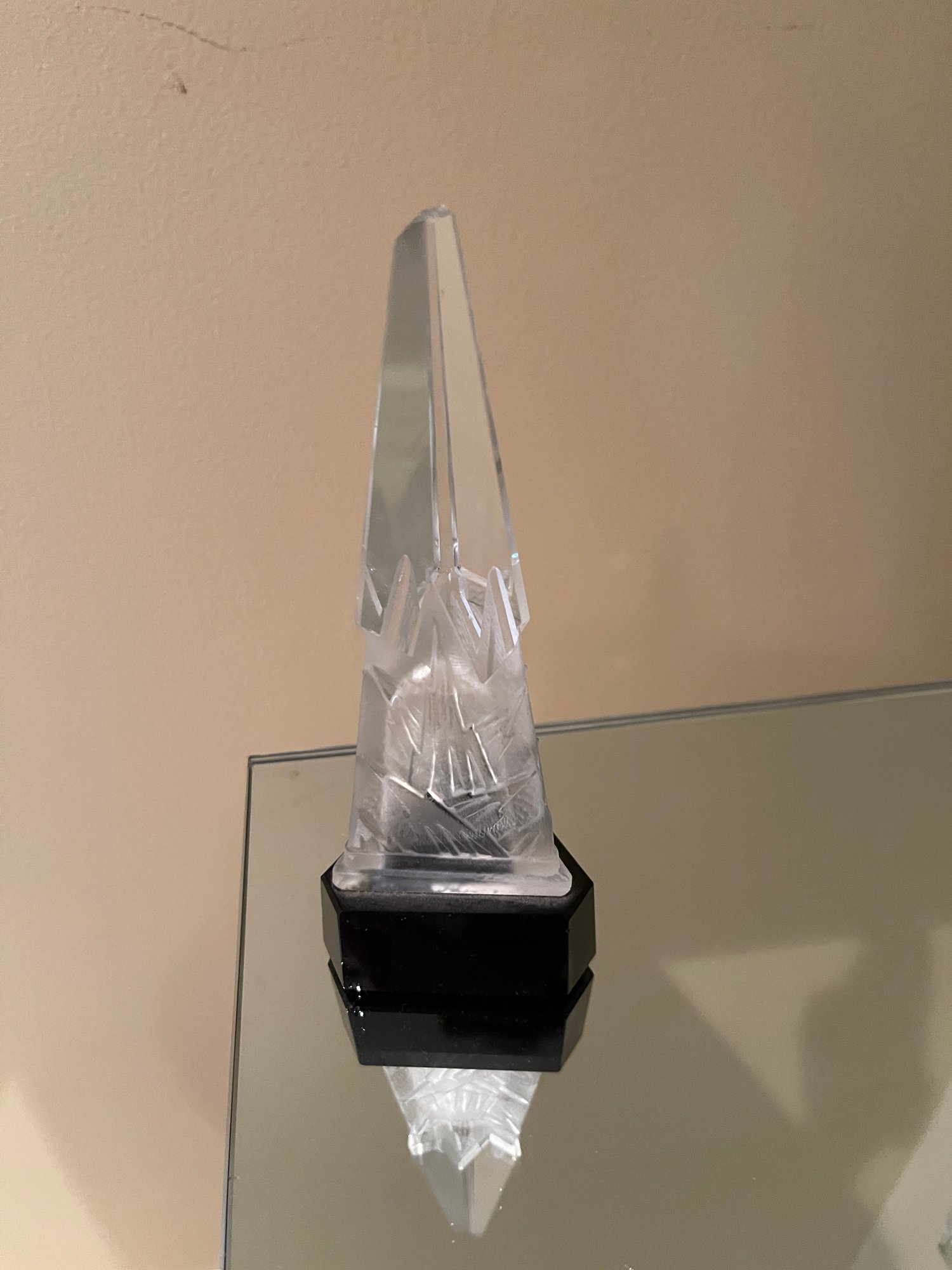 VINTAGE ART DECO BAROLAC CRYSTAL OBELISK WEIL CZECH #20359 ...