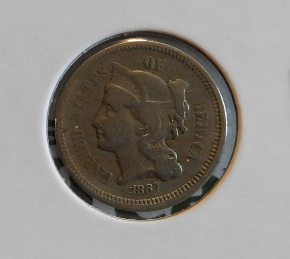 1867 United States Three Cent Piece #5817 | Auctionninja.com