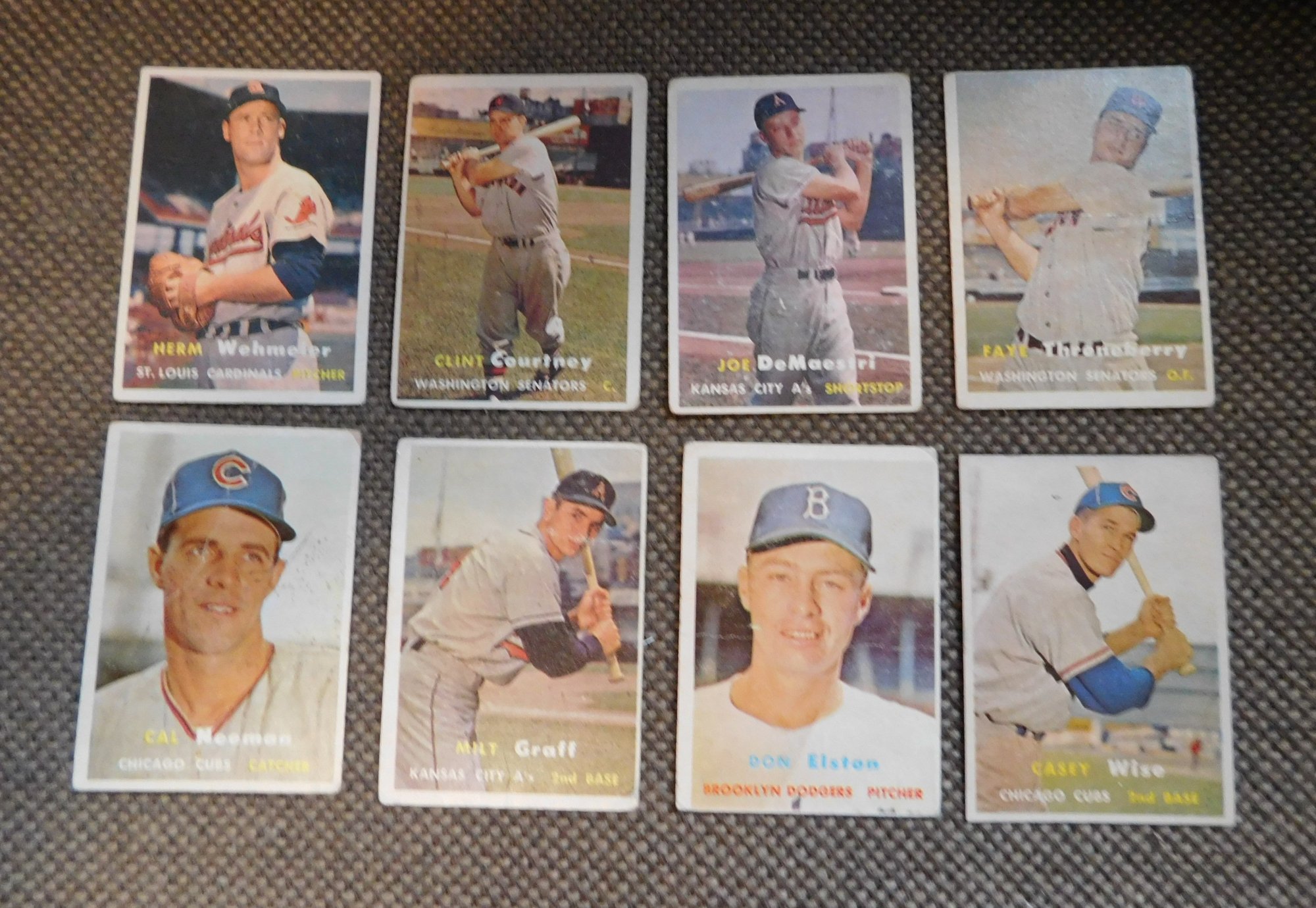 1957 Topps Baseball 8 Cards Lot - Low Grade #6904 | Auctionninja.com
