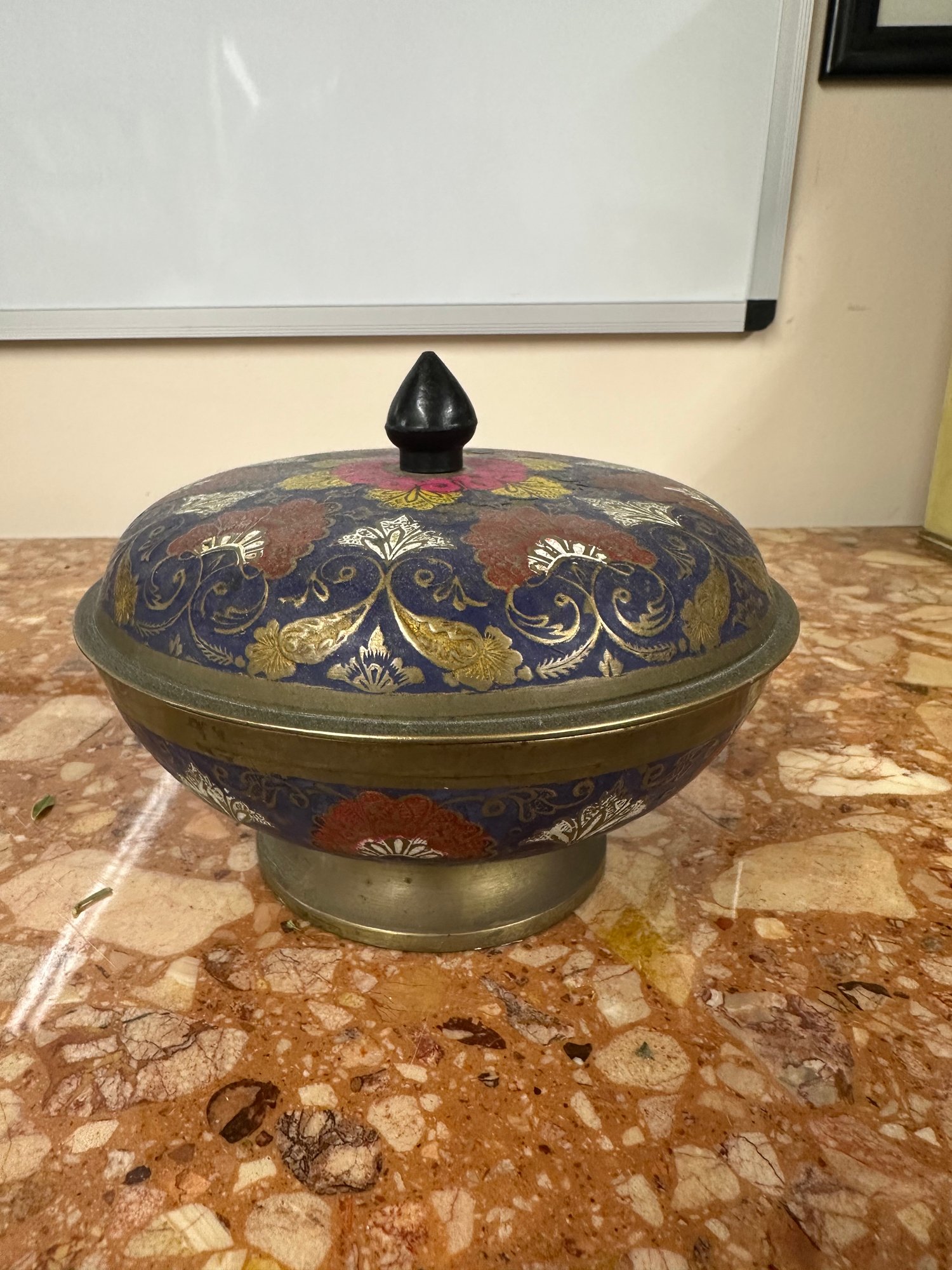 Chinese Cloisonne Copper Incense Burner Old Brass Flower Censer Pot ...