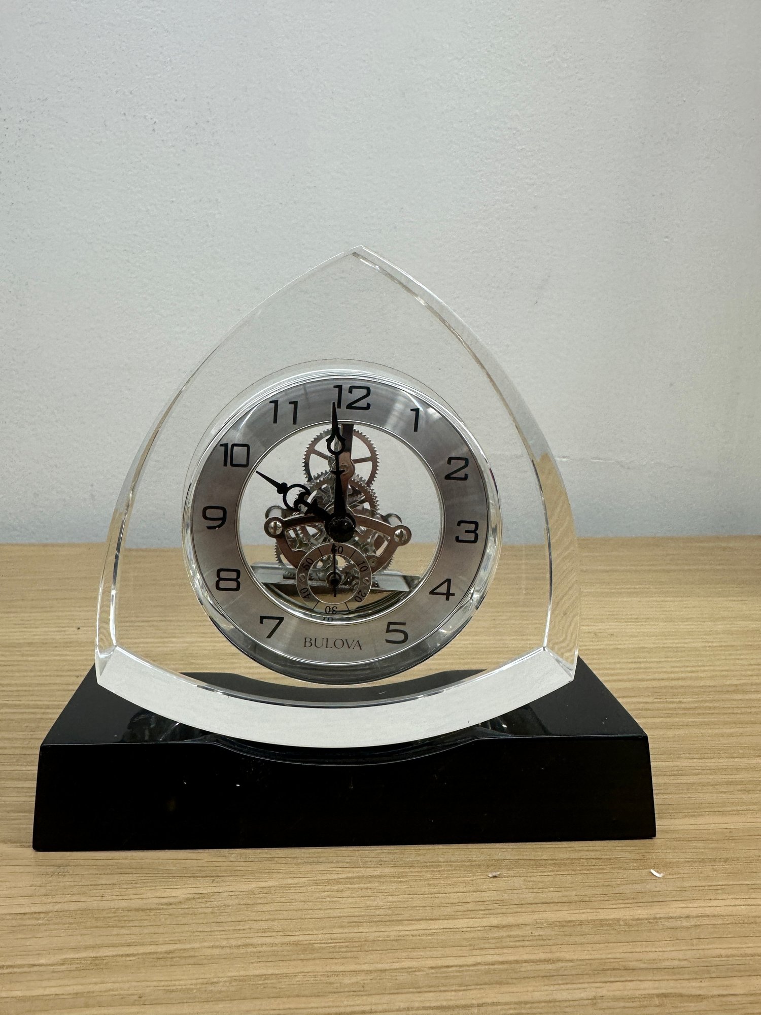 Bulova Trident Crystal Skeleton Clock #5822 | Auctionninja.com