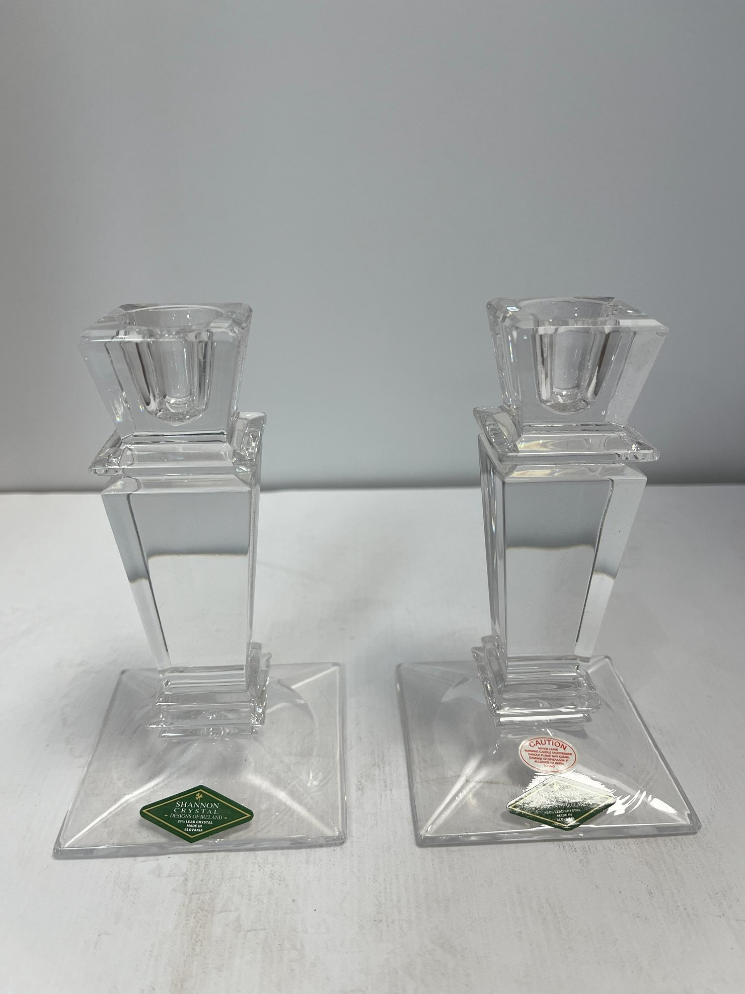Crystal Candlesticks 'Crystal Legends' By Godinger #1268 | Auctionninja.com