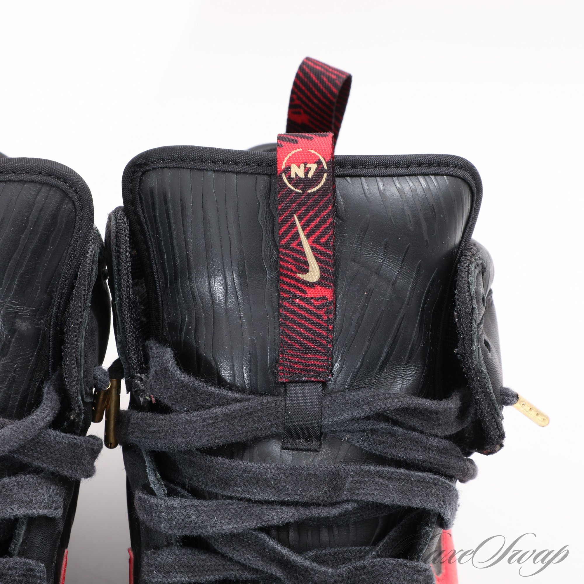#11 KEEP THE HITS COMIN! EXTREMELY RARE NIKE DUNK HIGH AA1126-001 "N7" BLACK/RED SNEAKERS MENS ...
