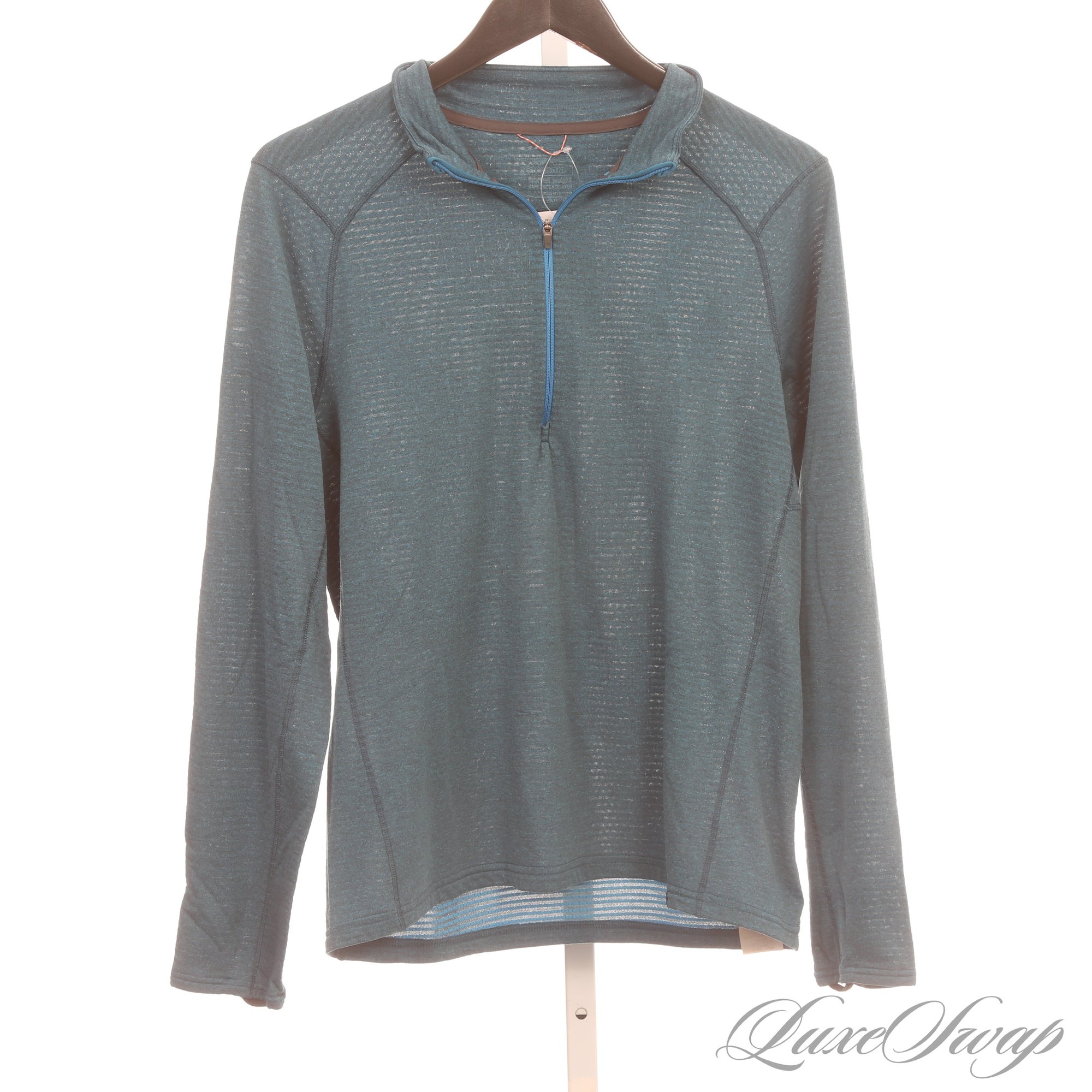 EXPENSIVE MENS PATAGONIA RICH PEACOCK BLUE "CAPILENE" MIDWEIGHT ...