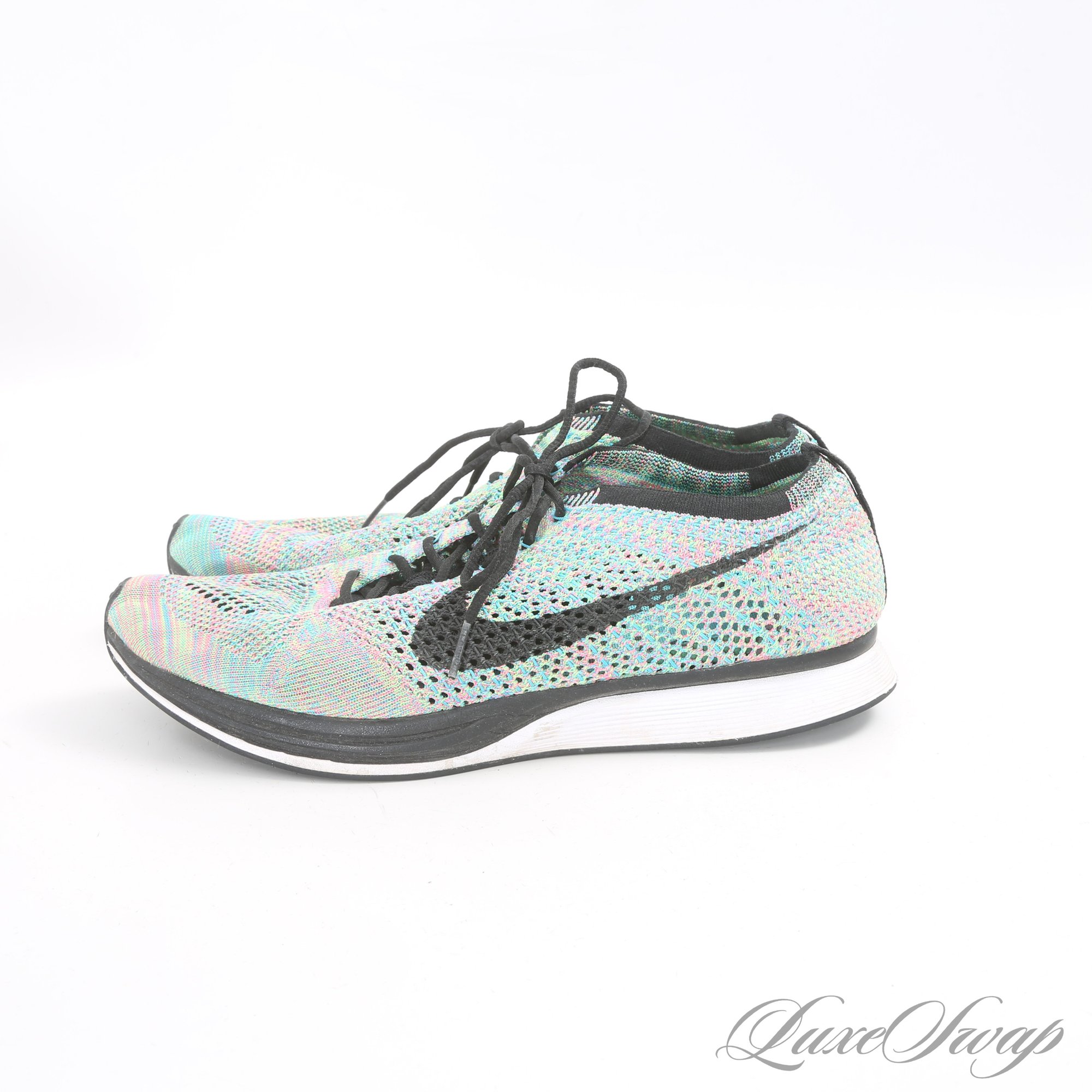 #2 MENS FANTASTIC CONDITION NIKE ULTRALIGHT RAINBOW FLYKNIT MESH KNIT ...