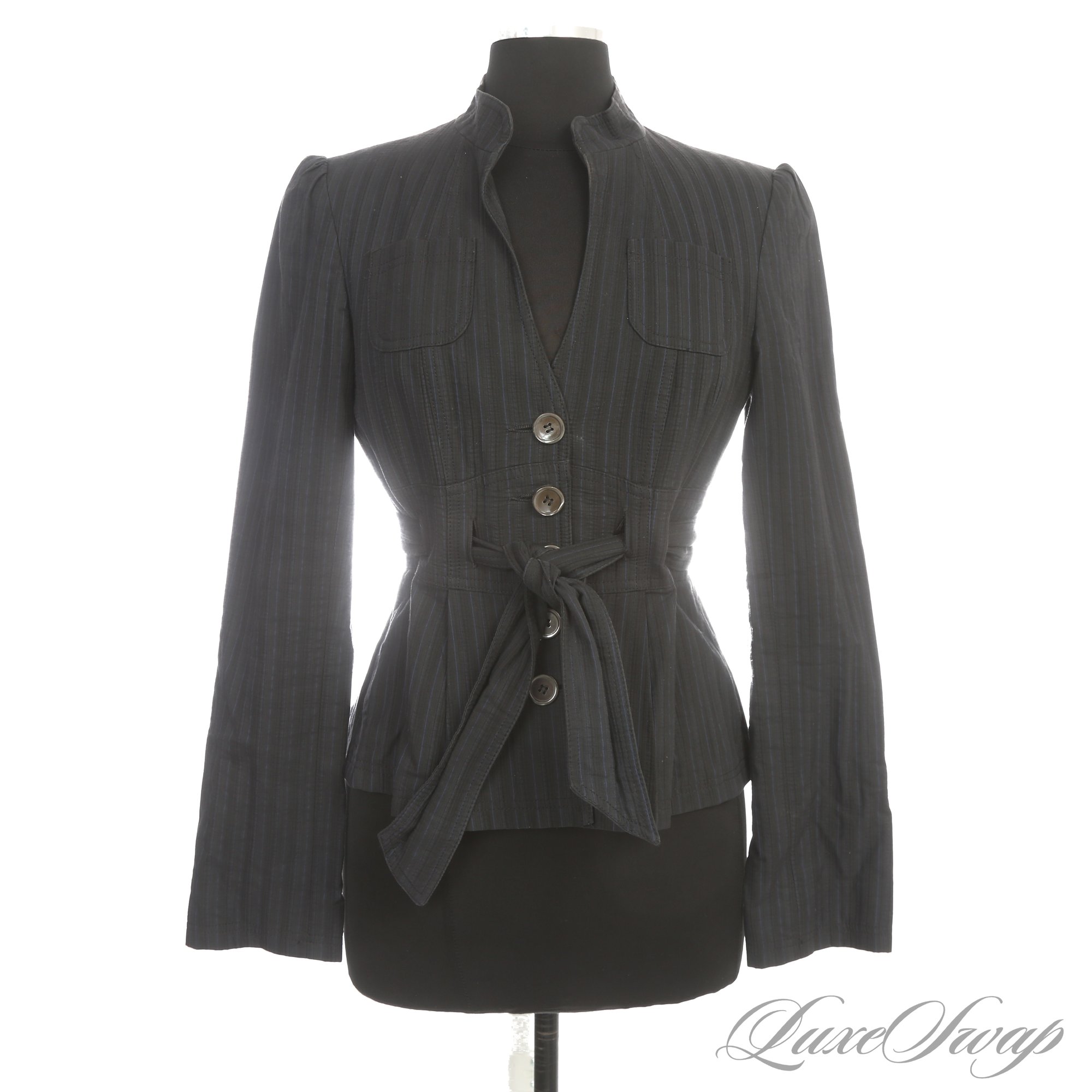 FANTASTIC FIT! NEO VINTAGE Y2K 2000S NANETTE LEPORE BLACK CRINKLED SELF ...