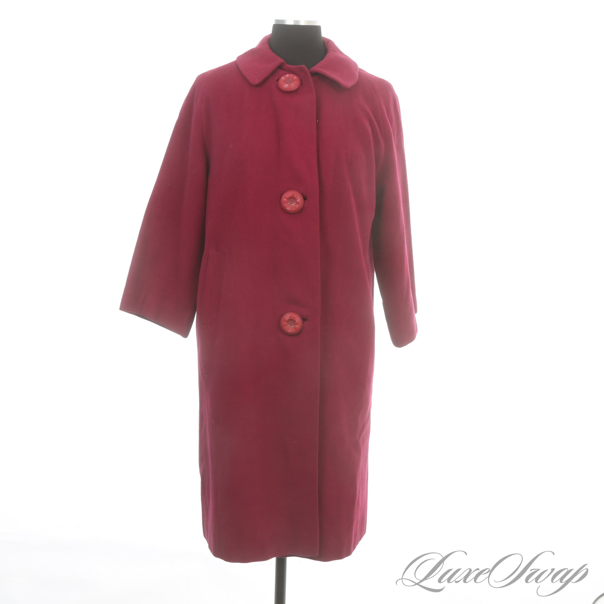 WHAT A COLOR! VINTAGE 1960S 100 PERCENT PURE CASHMERE DEEP MAGENTA ...