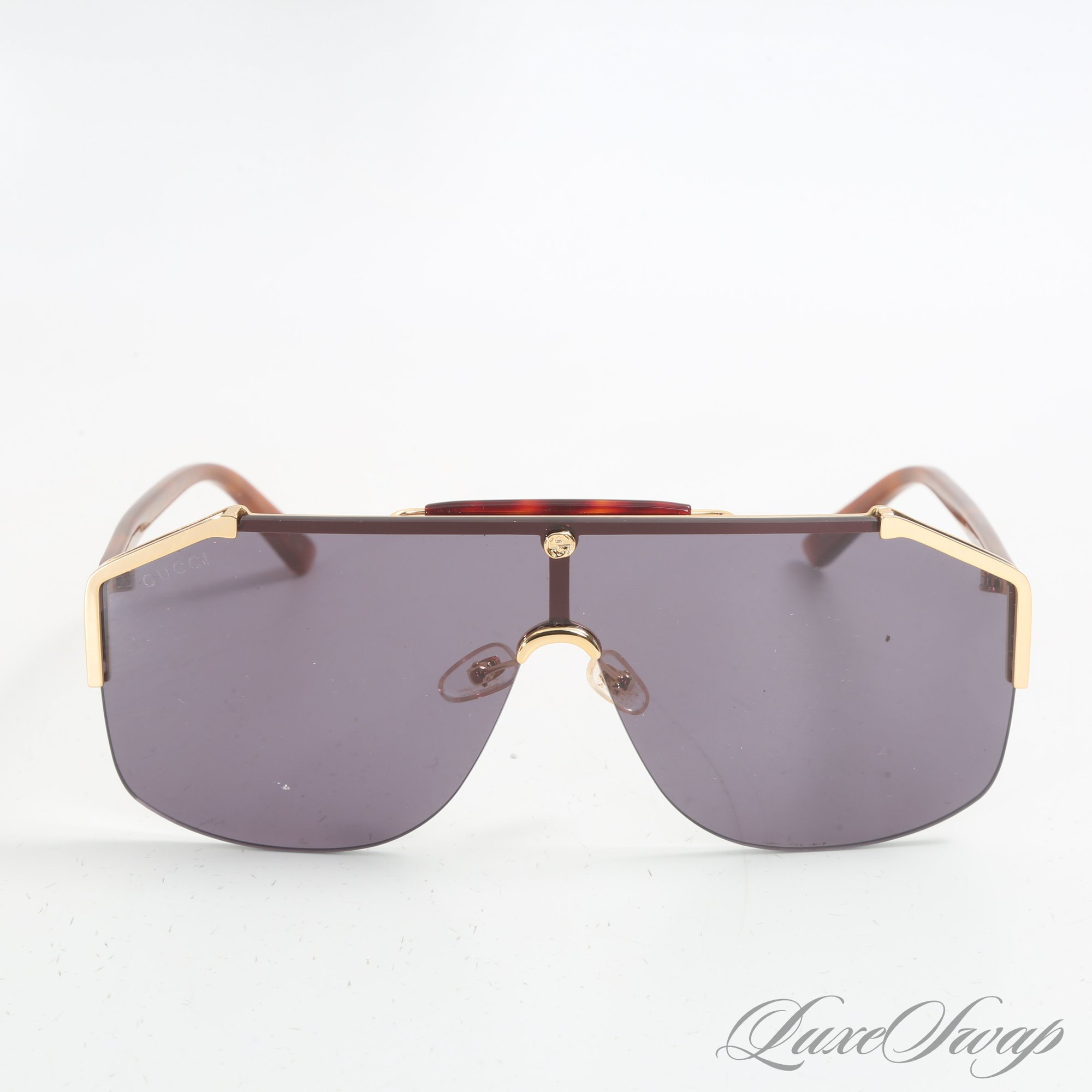 RECENT AND FANTASTIC GUCCI MADE IN ITALY GG0291S LARGE SHIELD SUNGLASSES W/CASE CLOTH #54789 ...