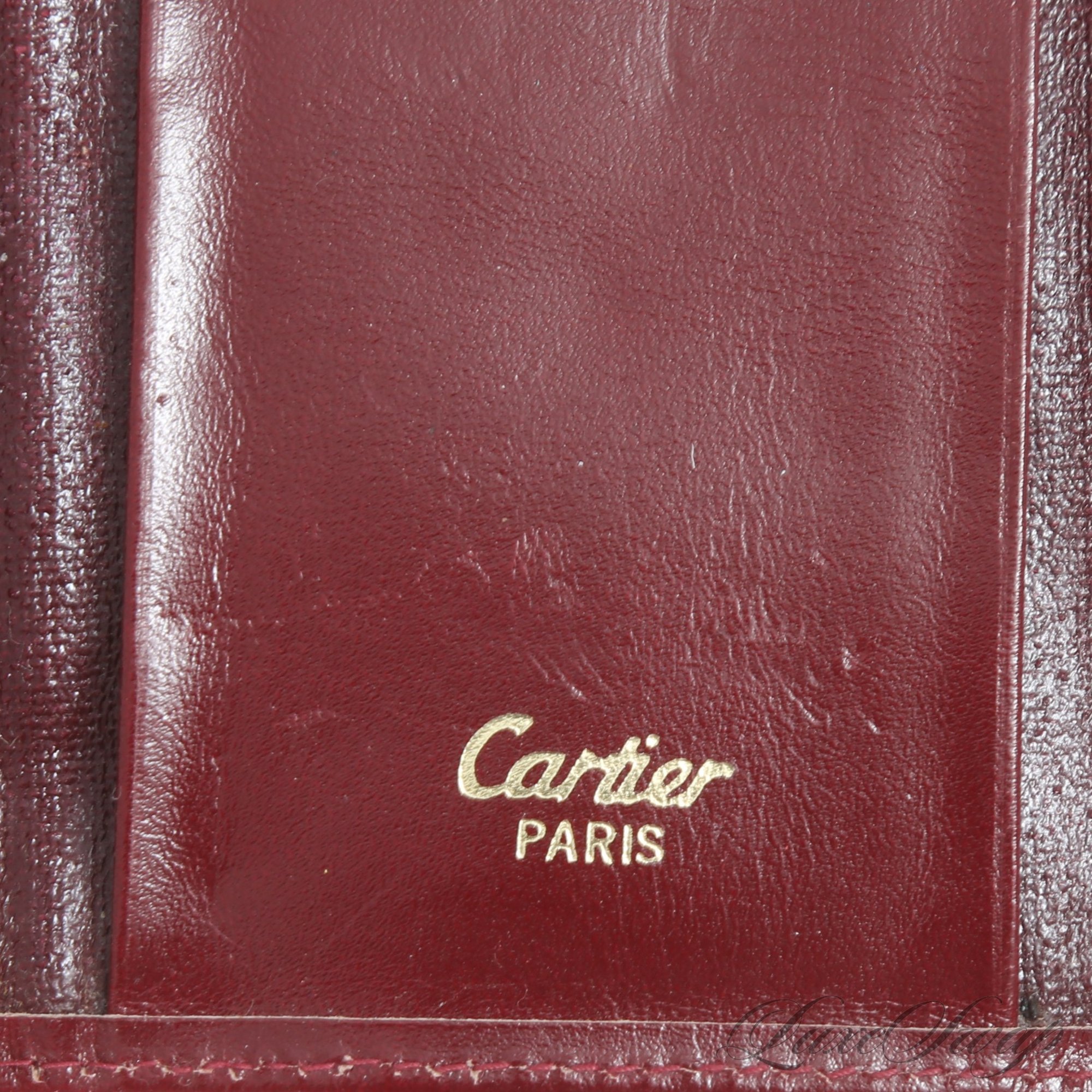 VINTAGE 1980S CARTIER PARIS SIGNATURE MAROON EMBOSSED CC MONOGRAM ...