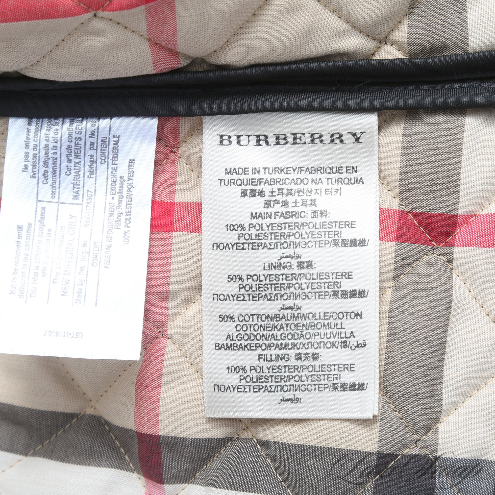 PERFECT NEAR MINT BURBERRY LONDON BLACK DIAMOND QUILTED TARTAN ...