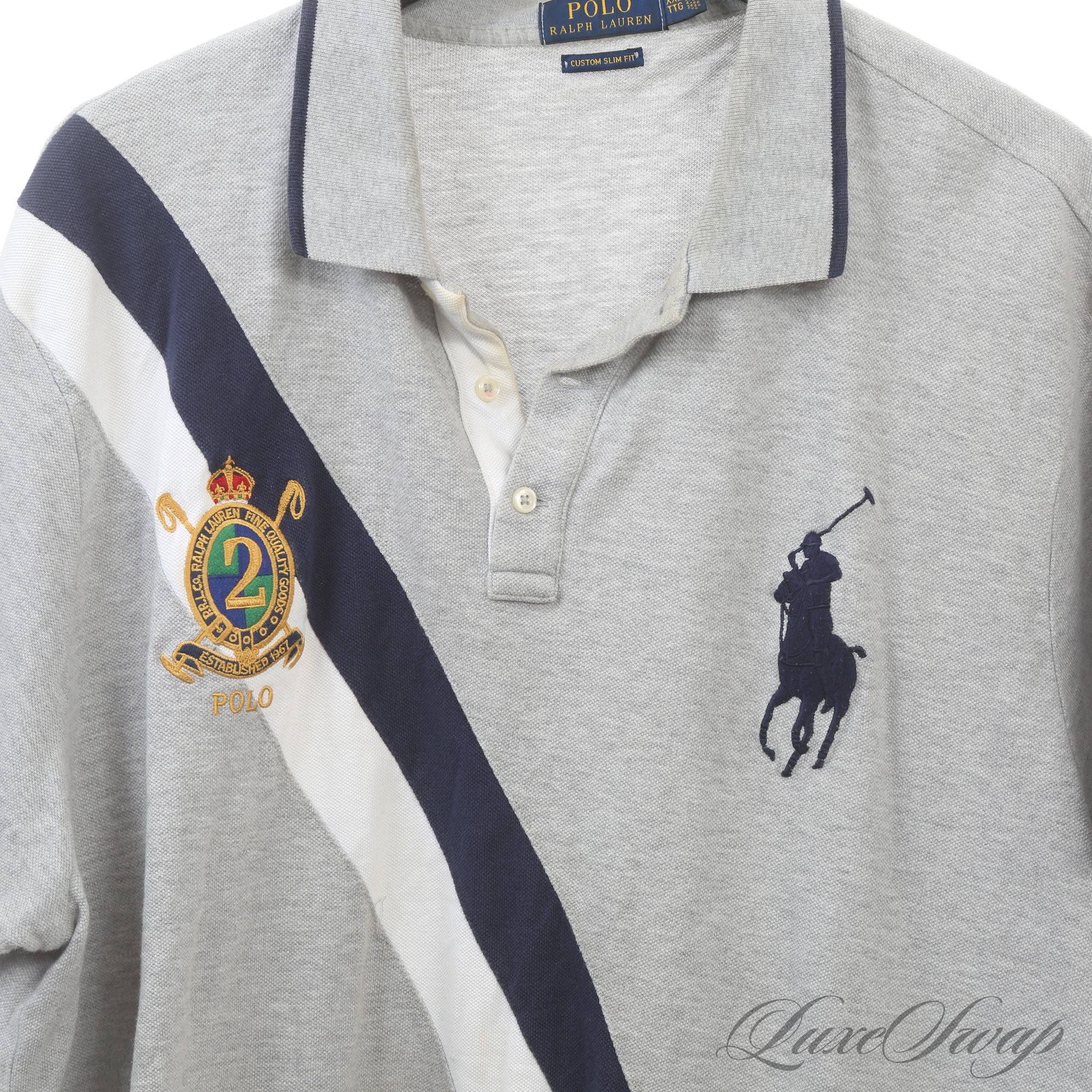 THE ONE EVERYONE WANTS! MENS POLO RALPH LAUREN ASH GREY "BIG PONY" BIAS ...