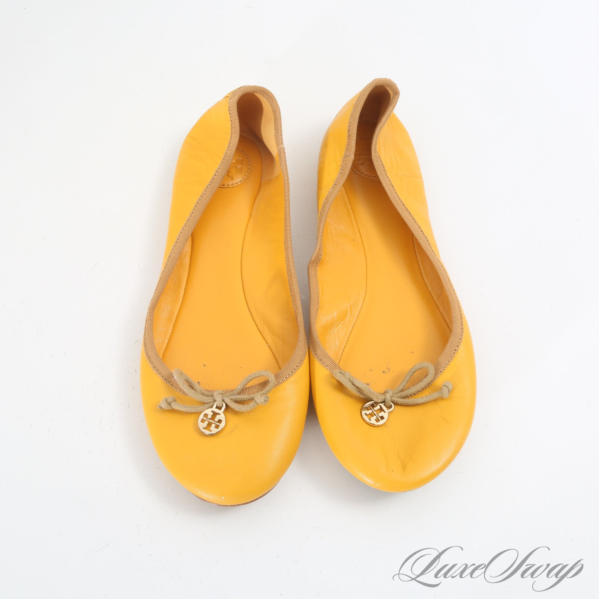 #7 WHAT A COLOR! TORY BURCH MARIGOLD SUNFLOWER SOFT NAPPA LEATHER LOW ...