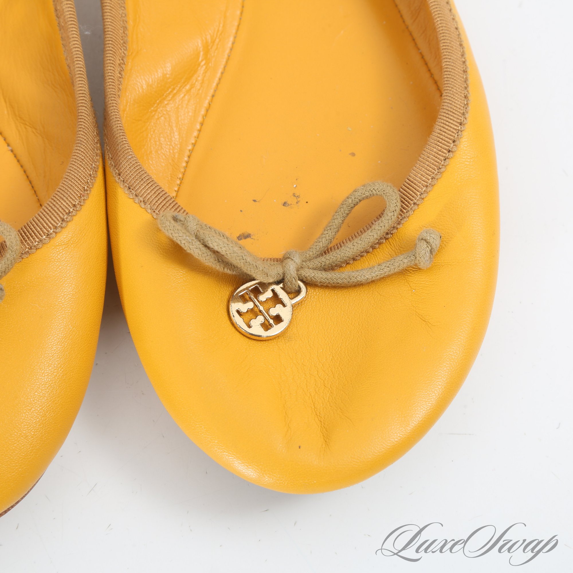 #7 WHAT A COLOR! TORY BURCH MARIGOLD SUNFLOWER SOFT NAPPA LEATHER LOW ...