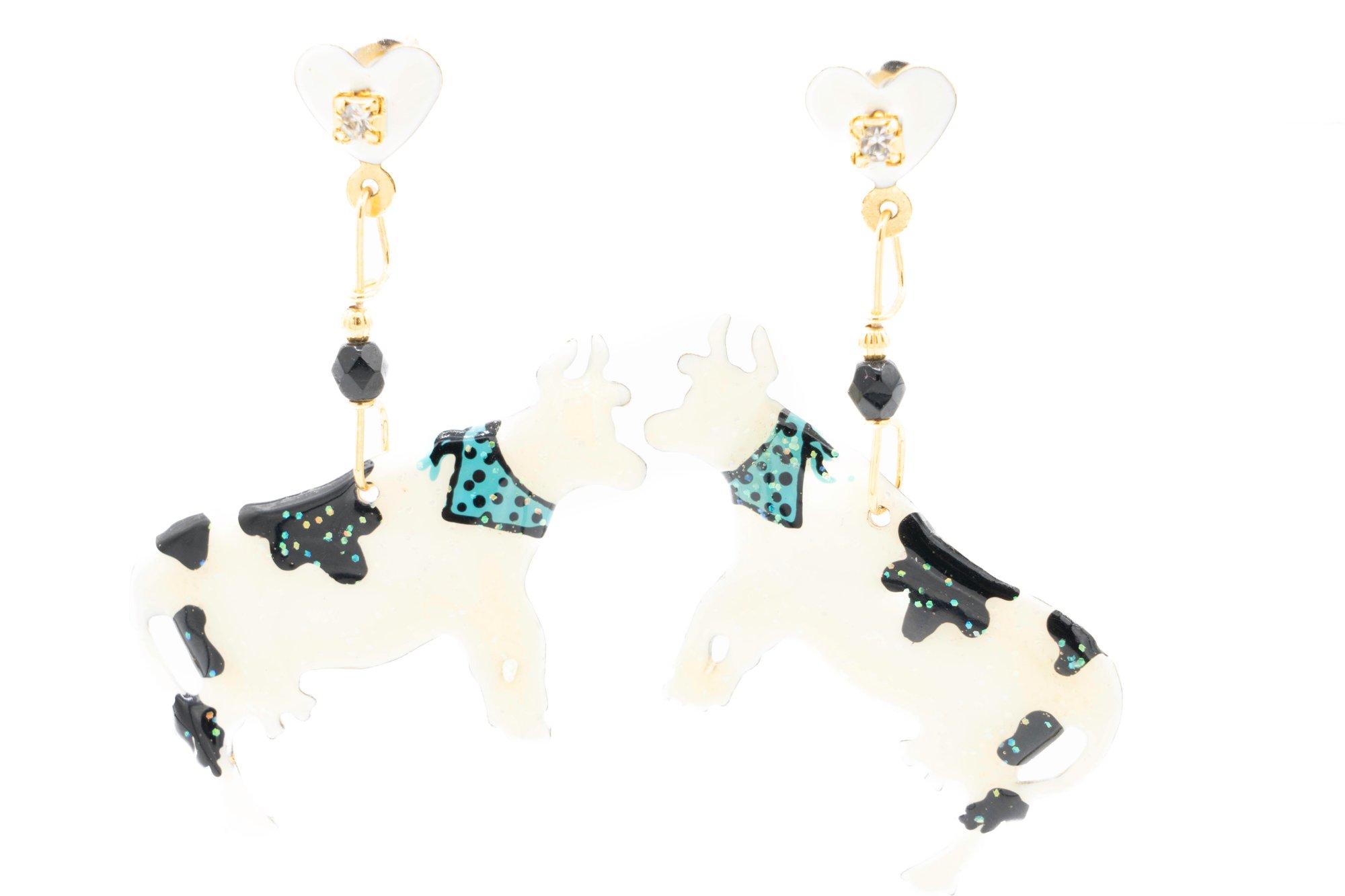 SIGNED AND COLLECTIBLE VINTAGE LUNCH AT THE RITZ COW EARRINGS ...