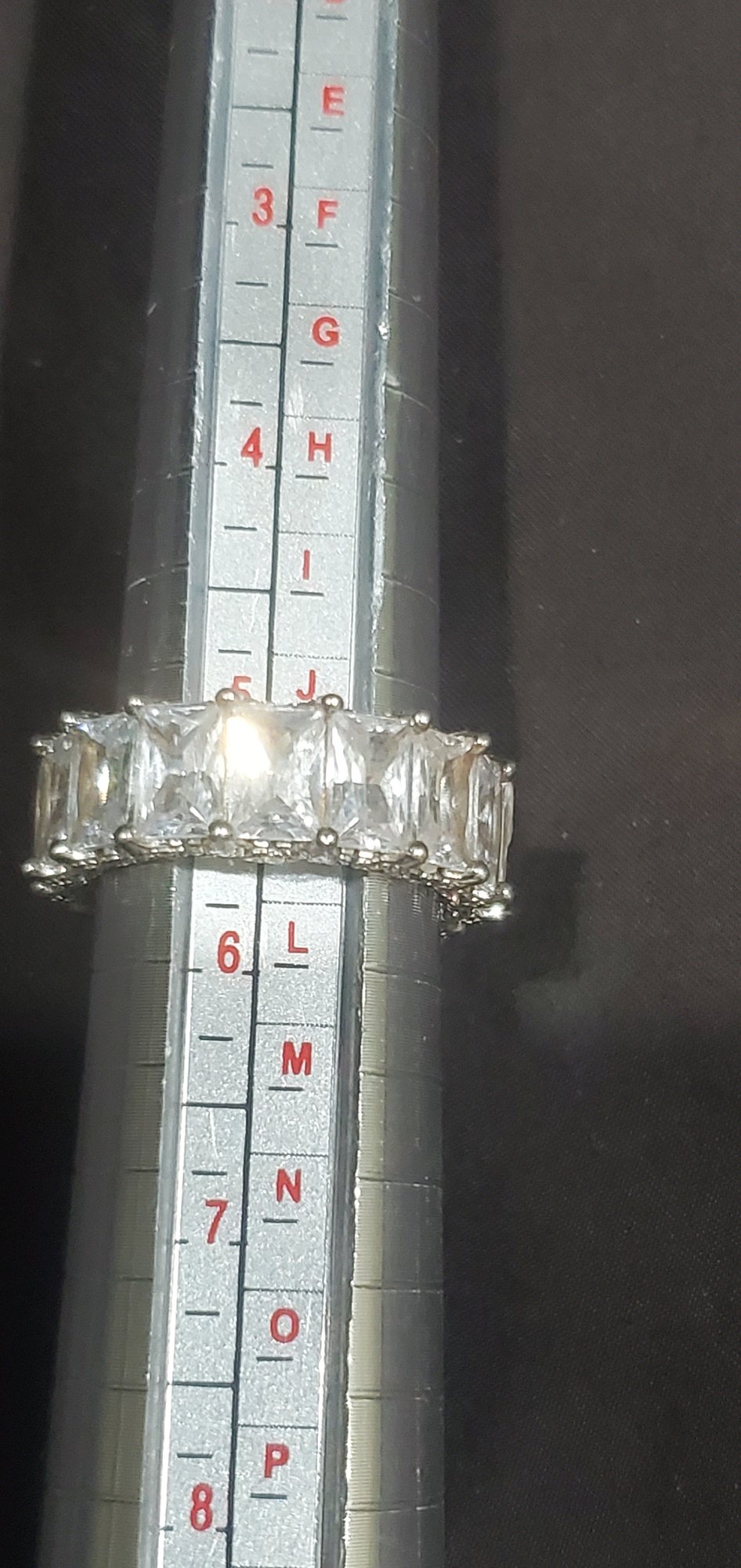 Stunning Pear-Cut Clear Stone Statement Ring Silver-Tone Size ~6.57 ...