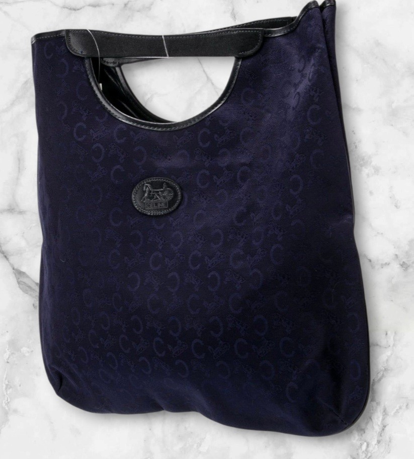 Authentic Celine Vintage Navy Blue Handbag. Retail Price (Estimated ...
