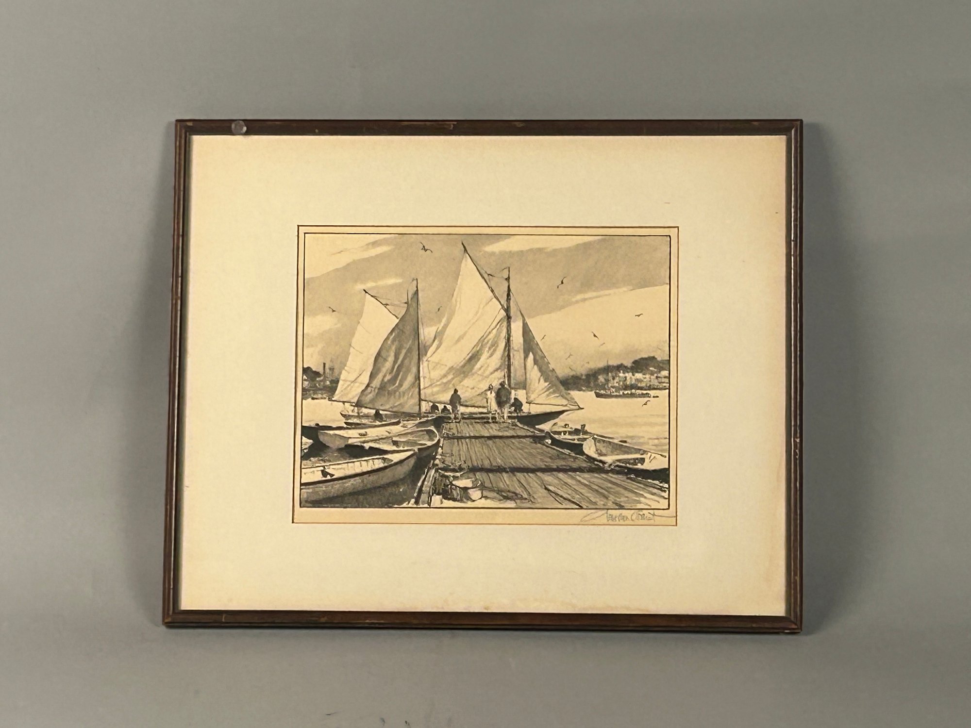 Gordon Grant Lithograph Sailboats #6388 | Auctionninja.com