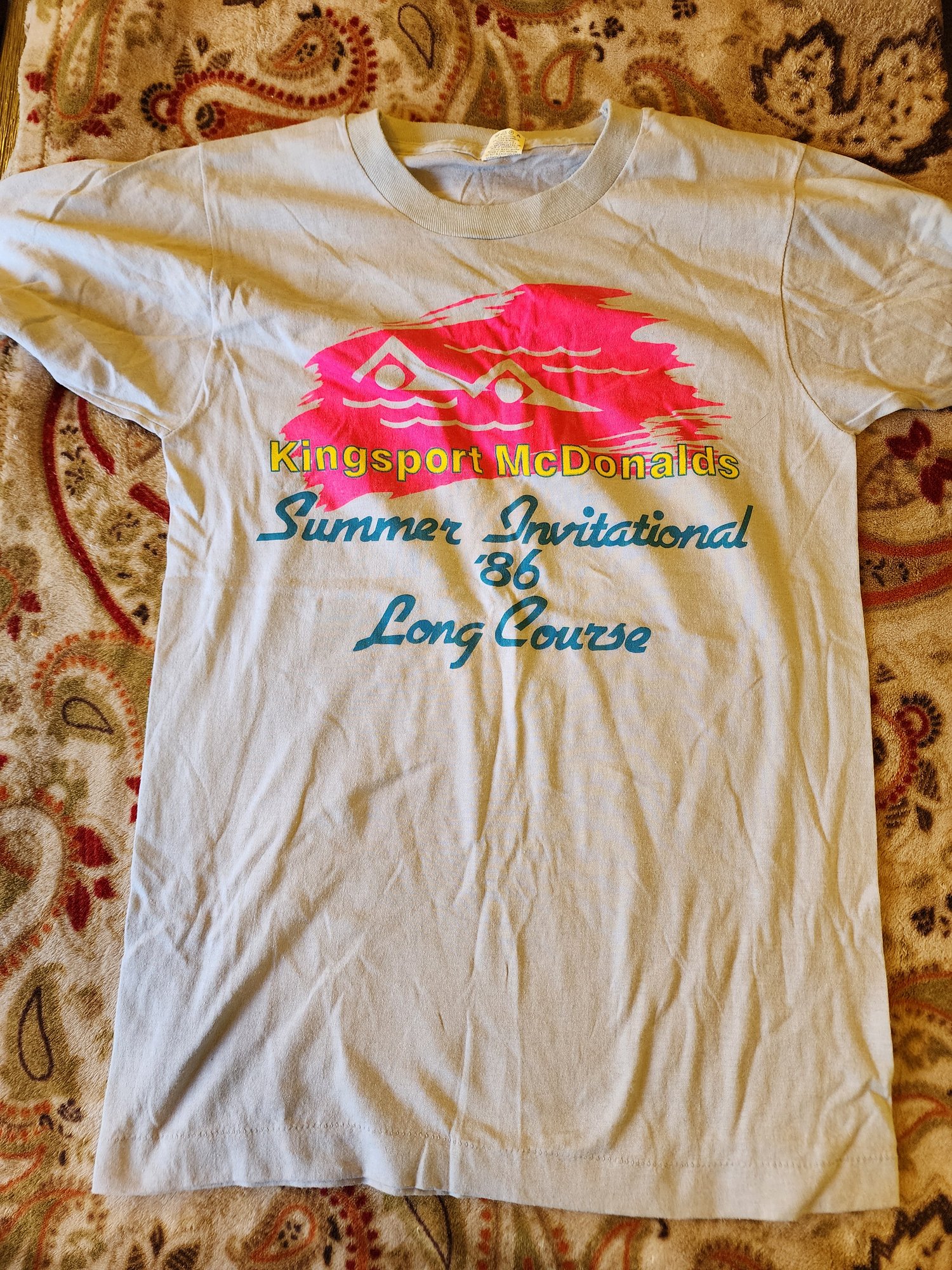 1986 McDonald's Sponsored Swimming Tshirt Logo On Back Size Small #5924 ...