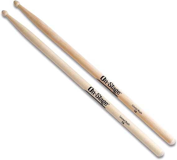 #351 On-Stage MW5A Maple Drum Sticks 11 Pairs Maple Wood With Wood Tip ...
