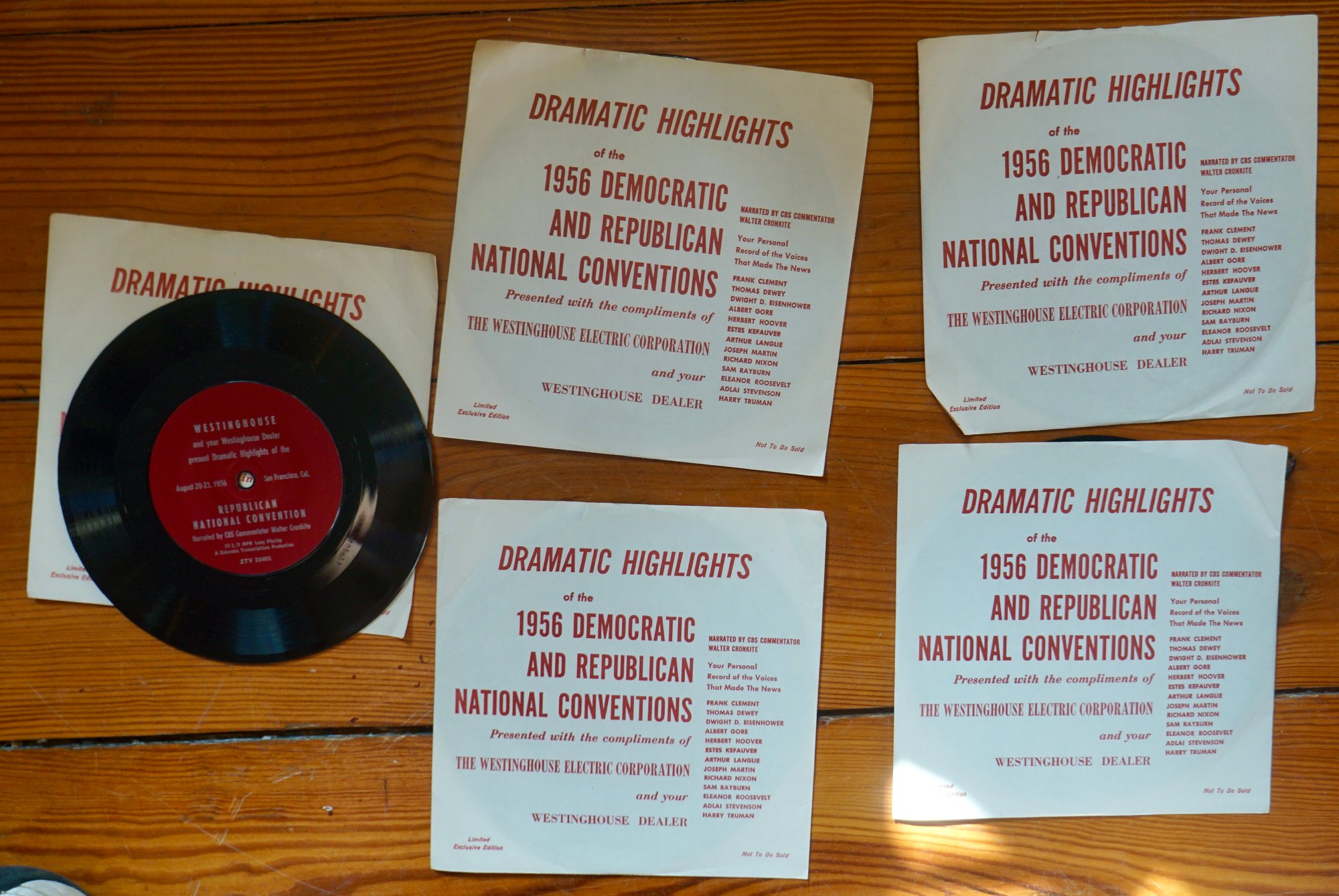 #906 Lot Of 5 Dramatic Highlights Of 1956 Democratic & Republican ...