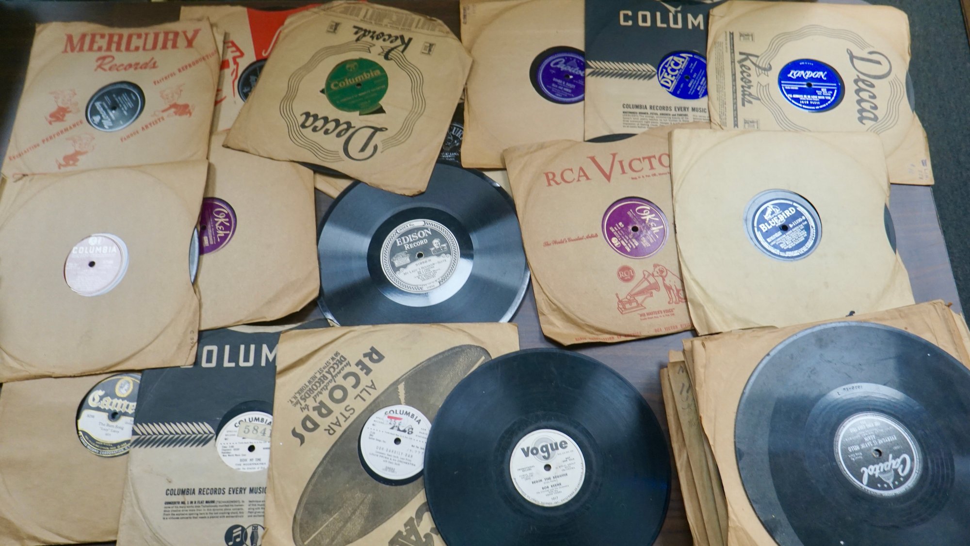 Huge Lot Of 78 Records Including Les Paul & Mary Ford, Edison, One ...