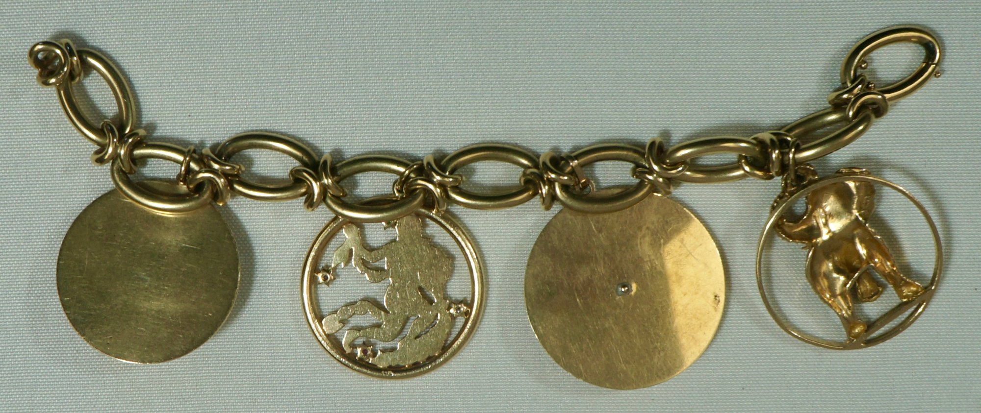 95- Incredible 14K Gold Charm Bracelet- 3.6 OZT/ 111.9 G- 7.5" L ...
