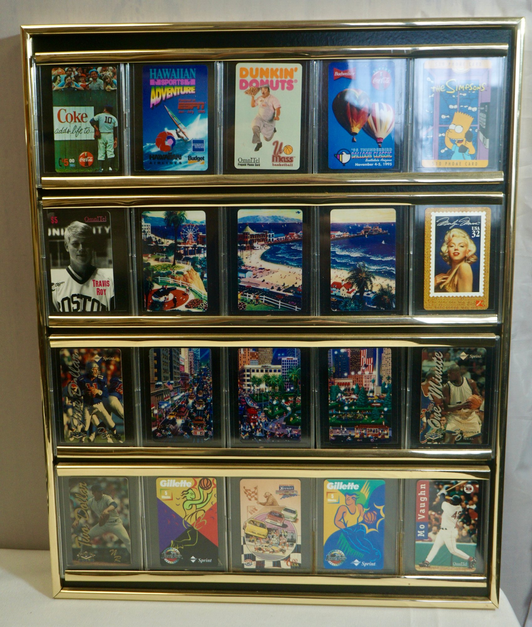 680- Lot Of 20 Framed Collectible Phone Cards #1465330 | Auctionninja.com