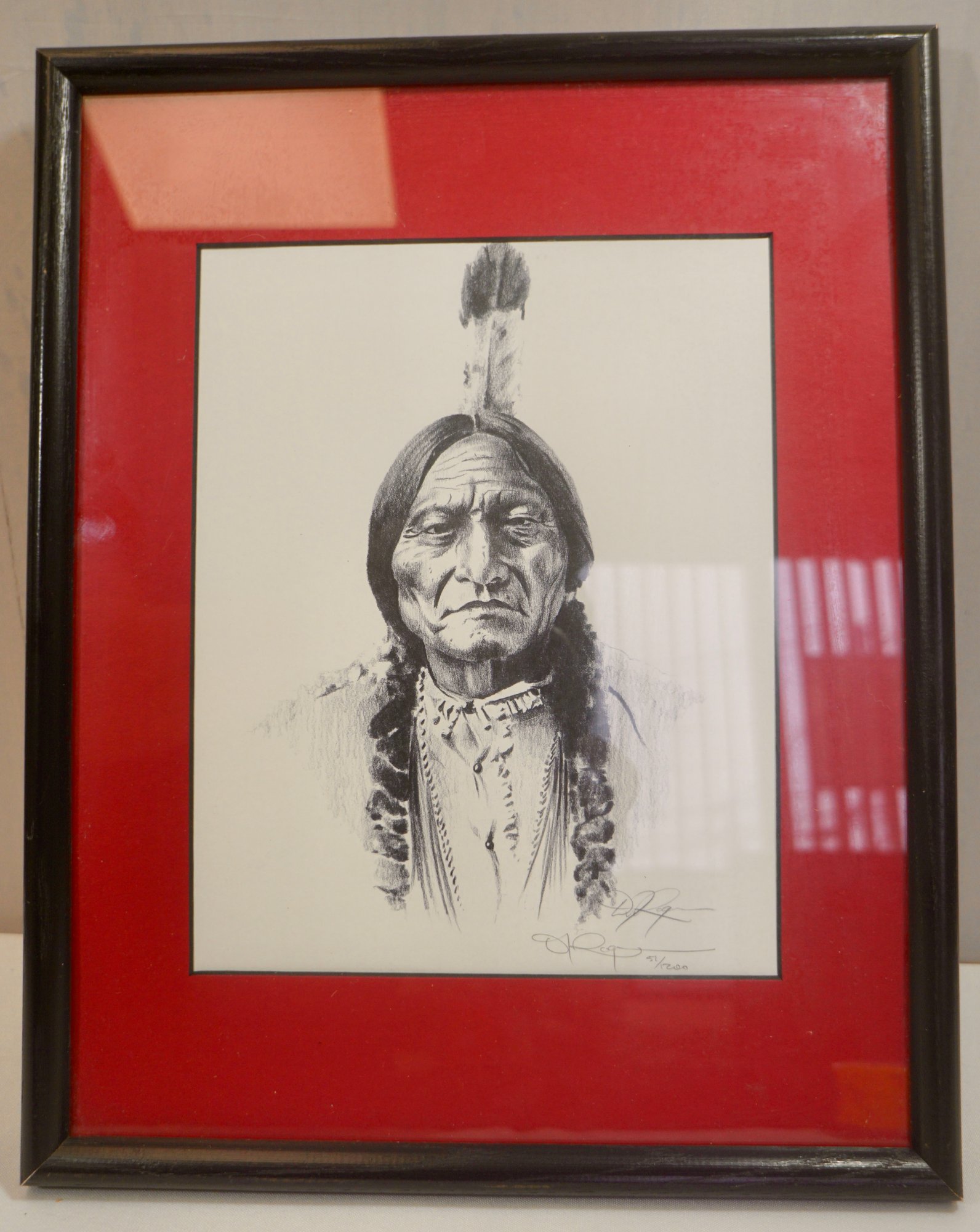Chief Sitting Bull Pencil Drawing Art Print Signed/ Numbered By Artist ...