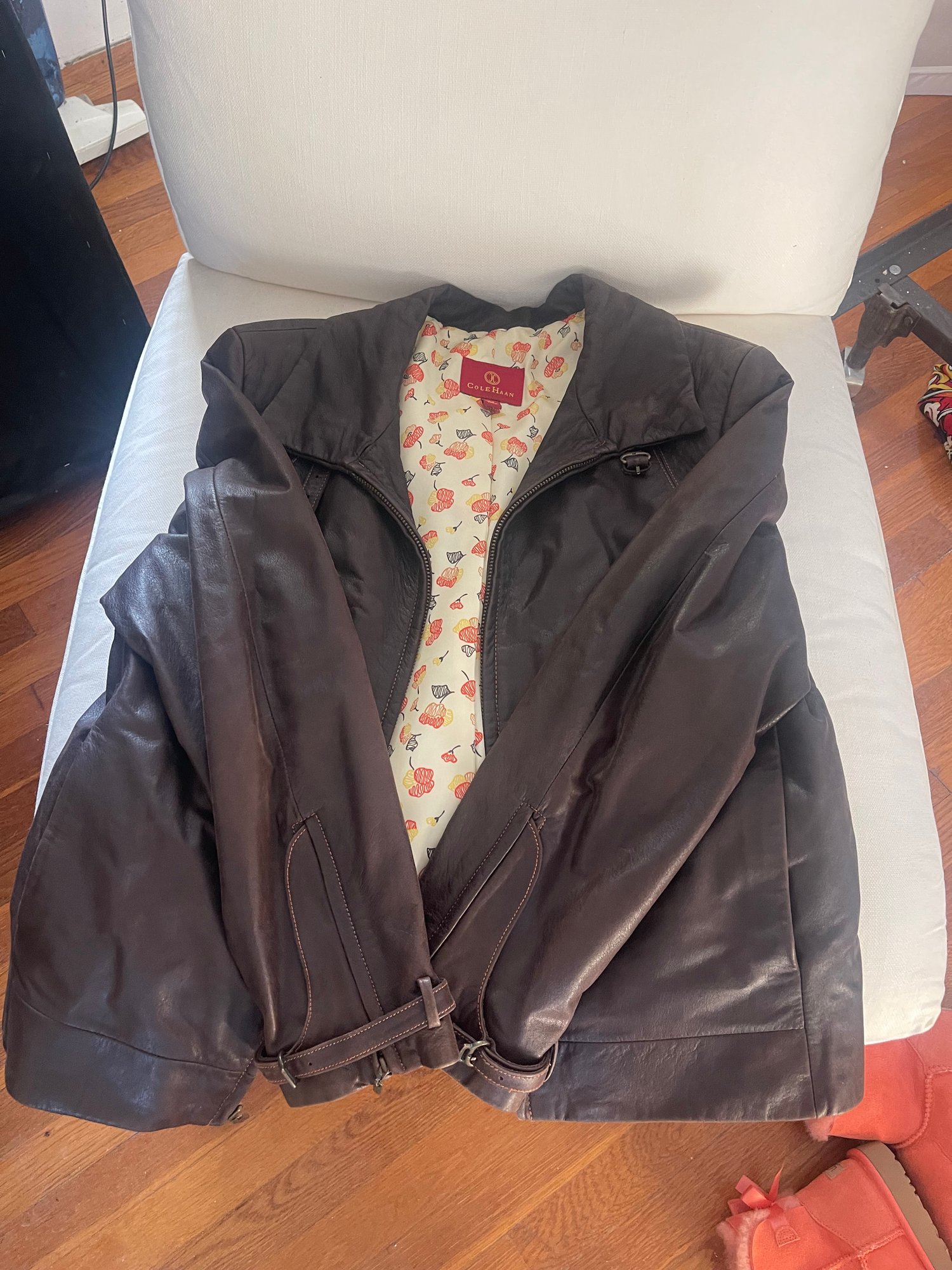 Cole Haan Brown Leather Jacket Size M #1460093 | Auctionninja.com