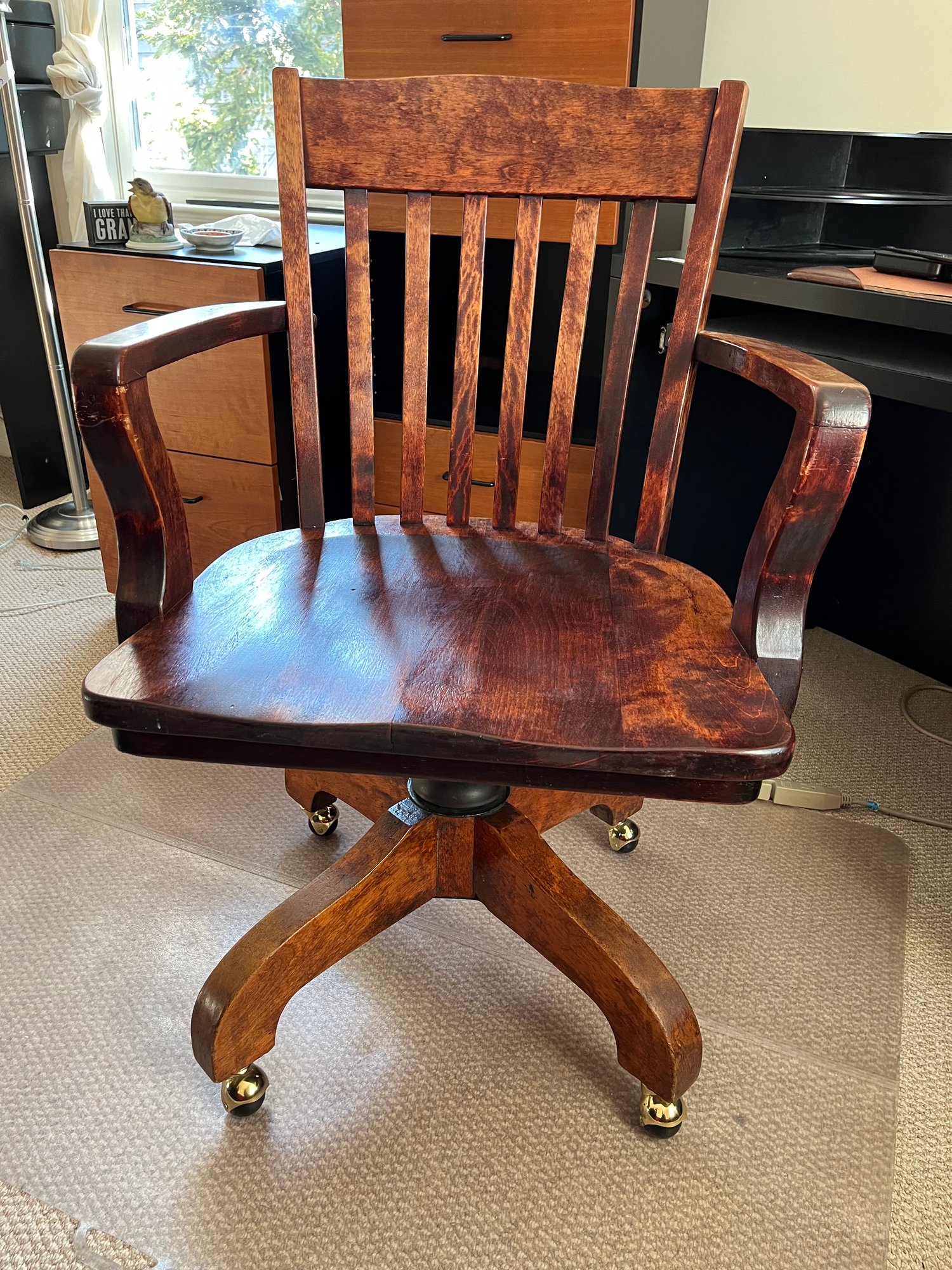 Wooden Office Chair On Casters Made By Macey Morris Company - Of25 ...
