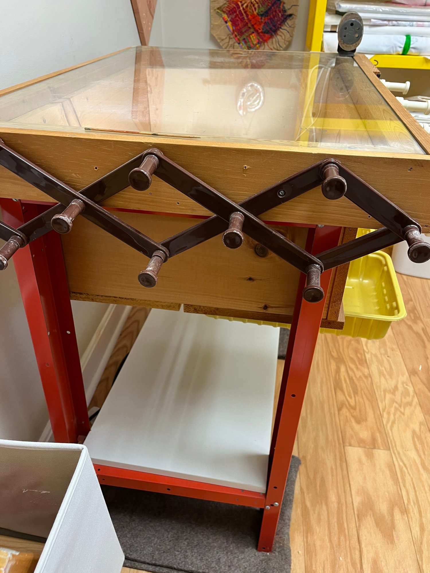 Versatile Custom Made Glass Top Lighted Crafts / Tracing Table With Two ...