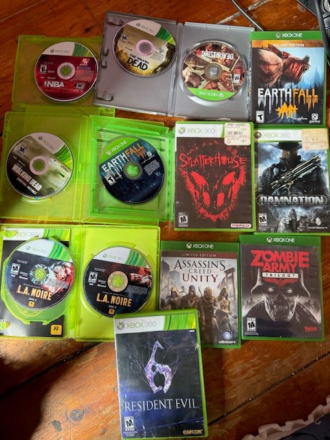 XBOX One And XBOX 360 Zombie Army, LA Noir, Earth Fall, Splatter House ...