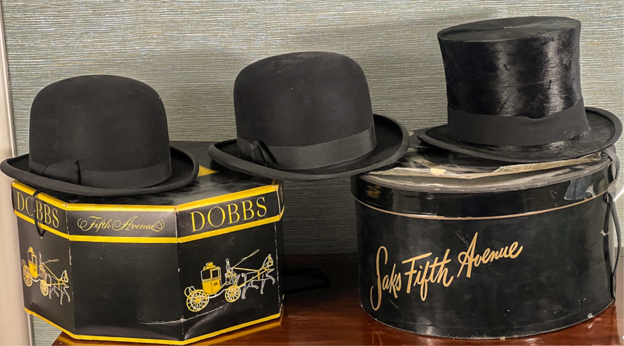 (2) BOWLER HATS & (1) BEAVER TOP HAT #49807 | Auctionninja.com