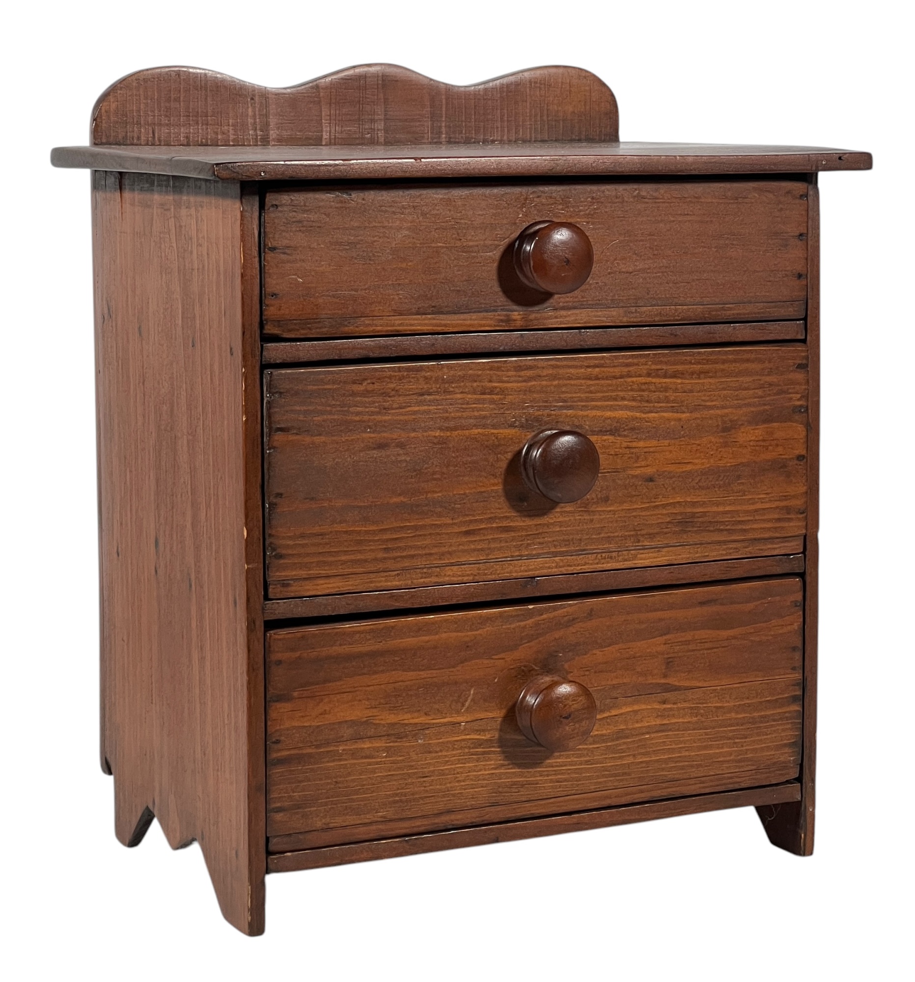 EARLY (20th c) PINE COUNTERTOP (3) DRAWER CHEST #52177 | Auctionninja.com