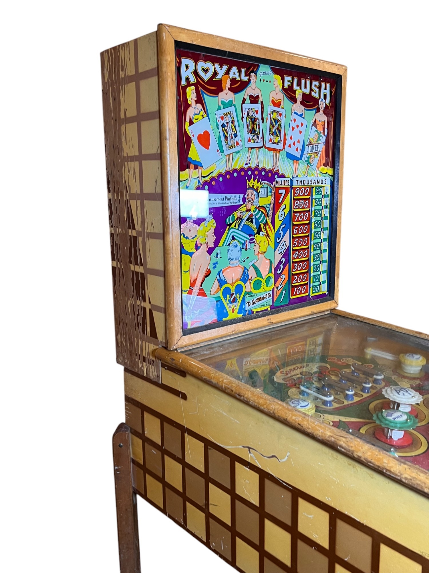 VINTAGE GOTTLIEB "ROYAL FLUSH" PINBALL MACHINE #54189 | Auctionninja.com