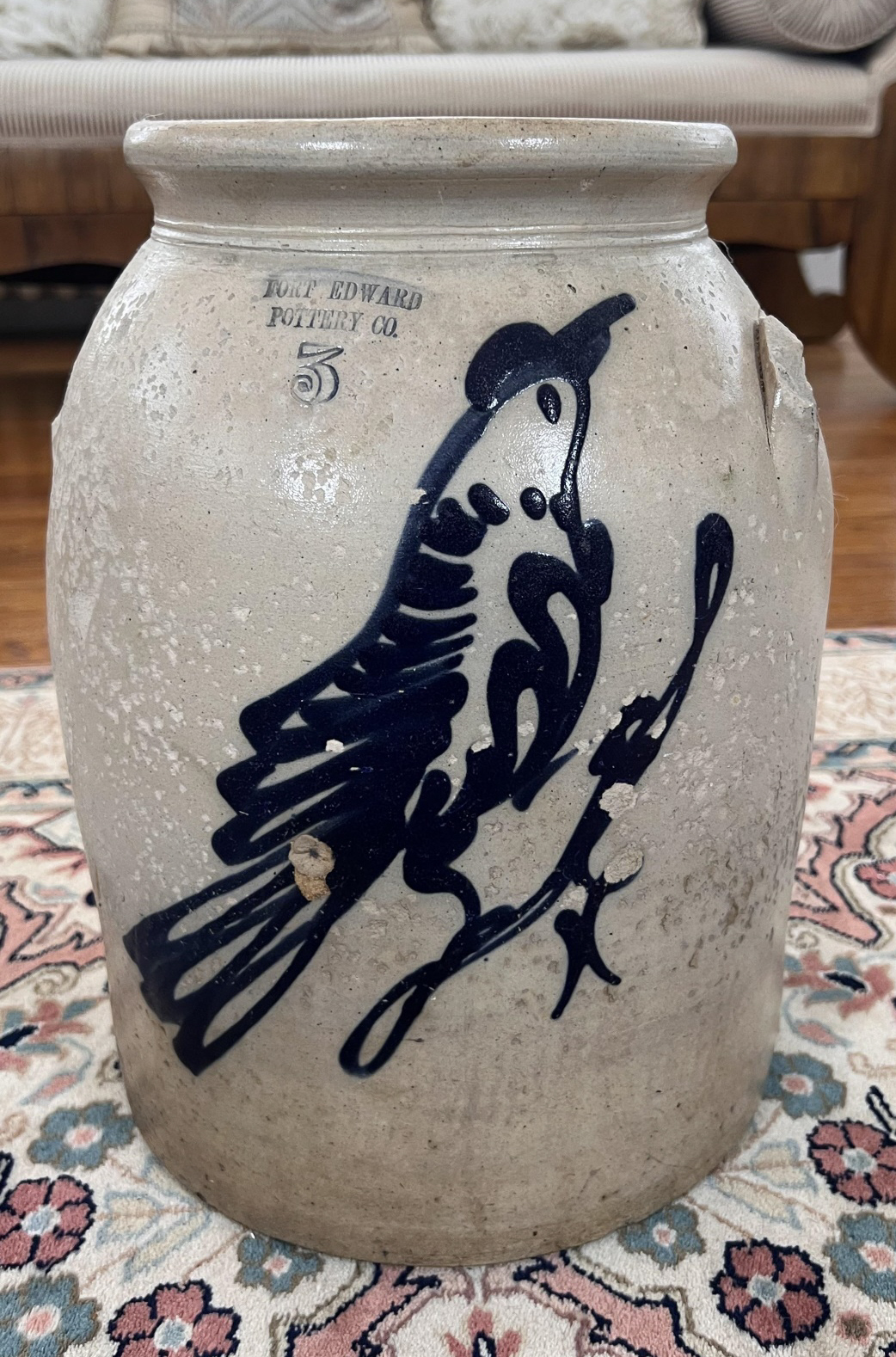 FORT EDWARD POTTERY CO STONEWARE CROCK #54656 | Auctionninja.com
