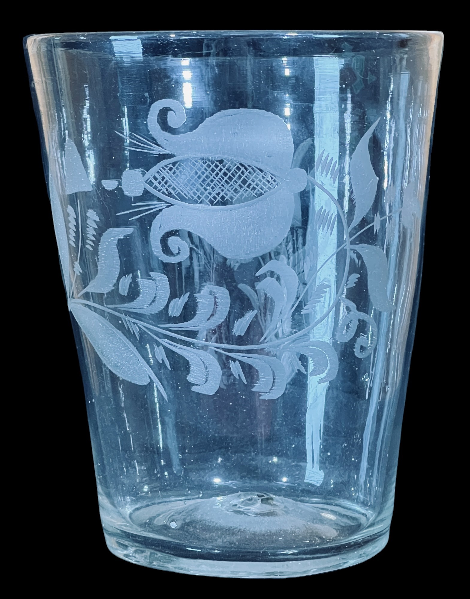 (18th / 19th c) FREE BLOWN FLIP GLASS #55488 | Auctionninja.com